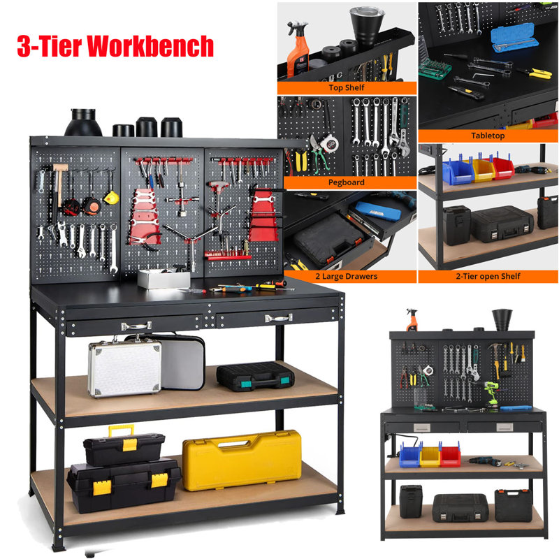 WFX Utility™ 47.42 X 23.85 X 61 Inch 3-tier Heavy-duty Portable ...