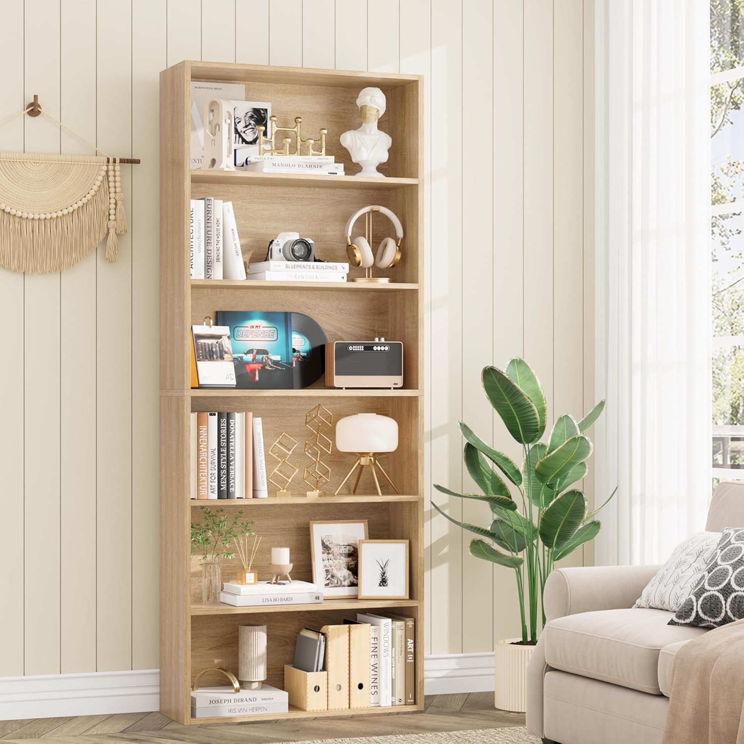 Latitude Run® 6-Tier Open Bookcase and Bookshelf, Freestanding Display ...