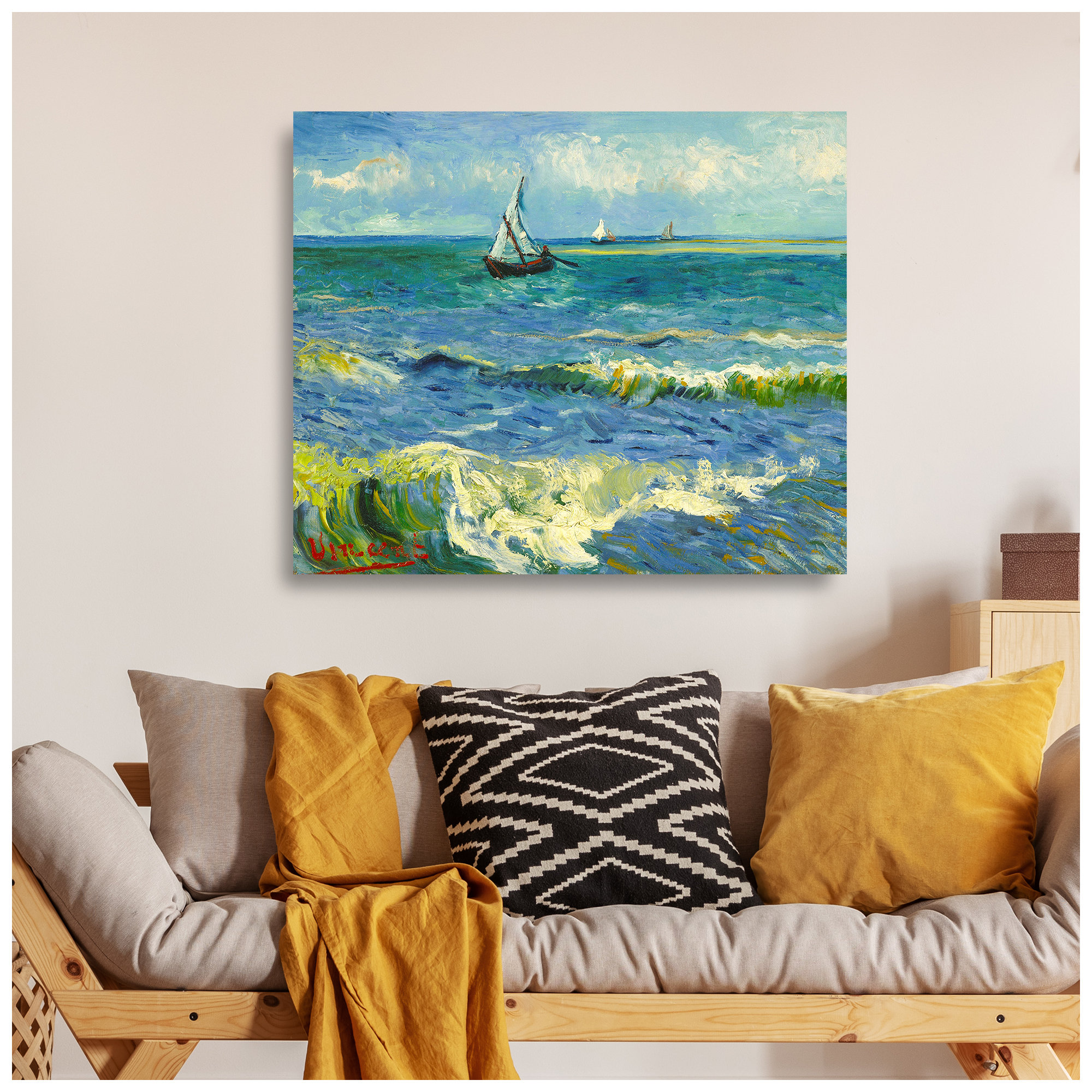 World Menagerie The Sea at Les Sainte by Vincent Van Gogh.Image Size ...
