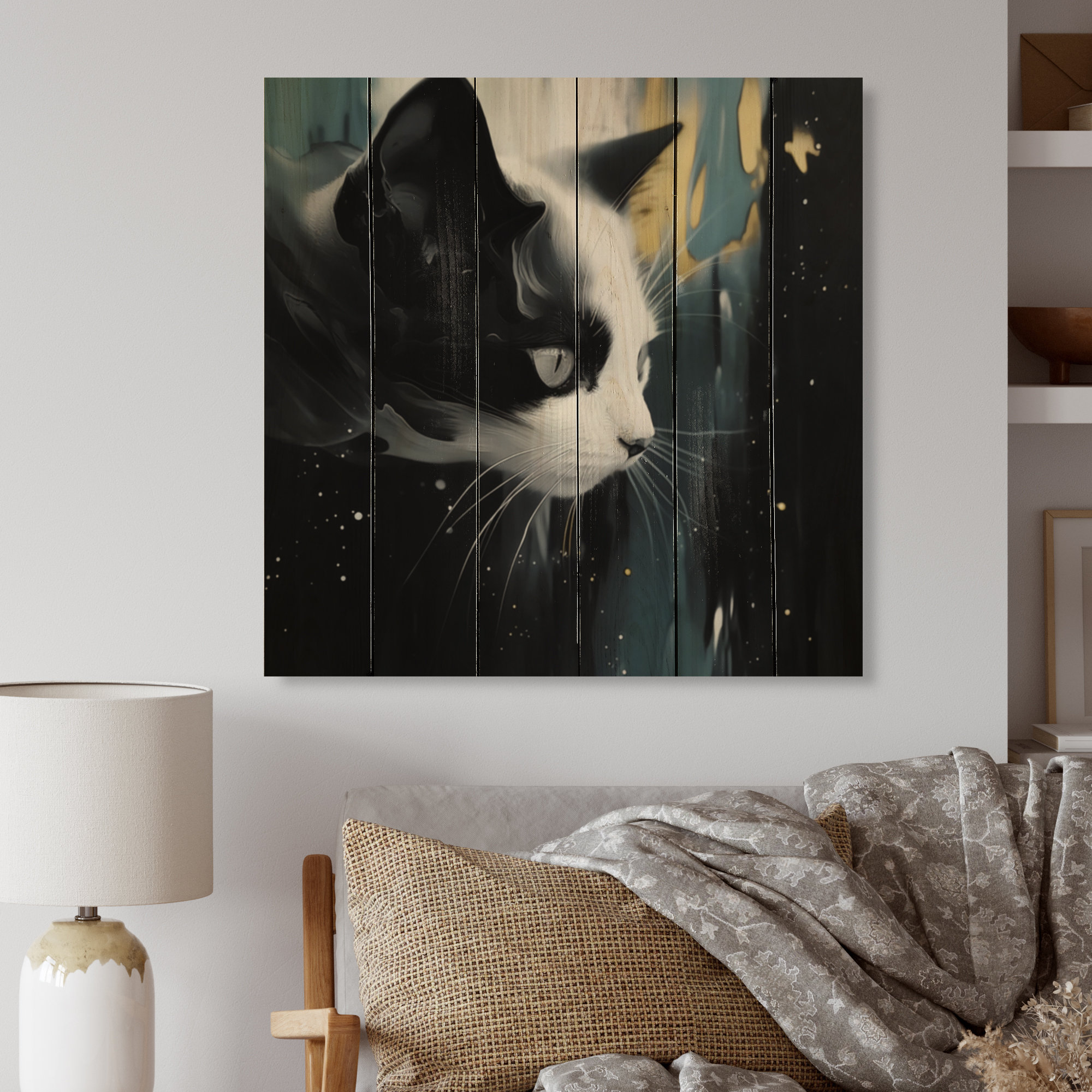 Red Barrel Studio White And Black Captivating Cats III - Animals Cat ...