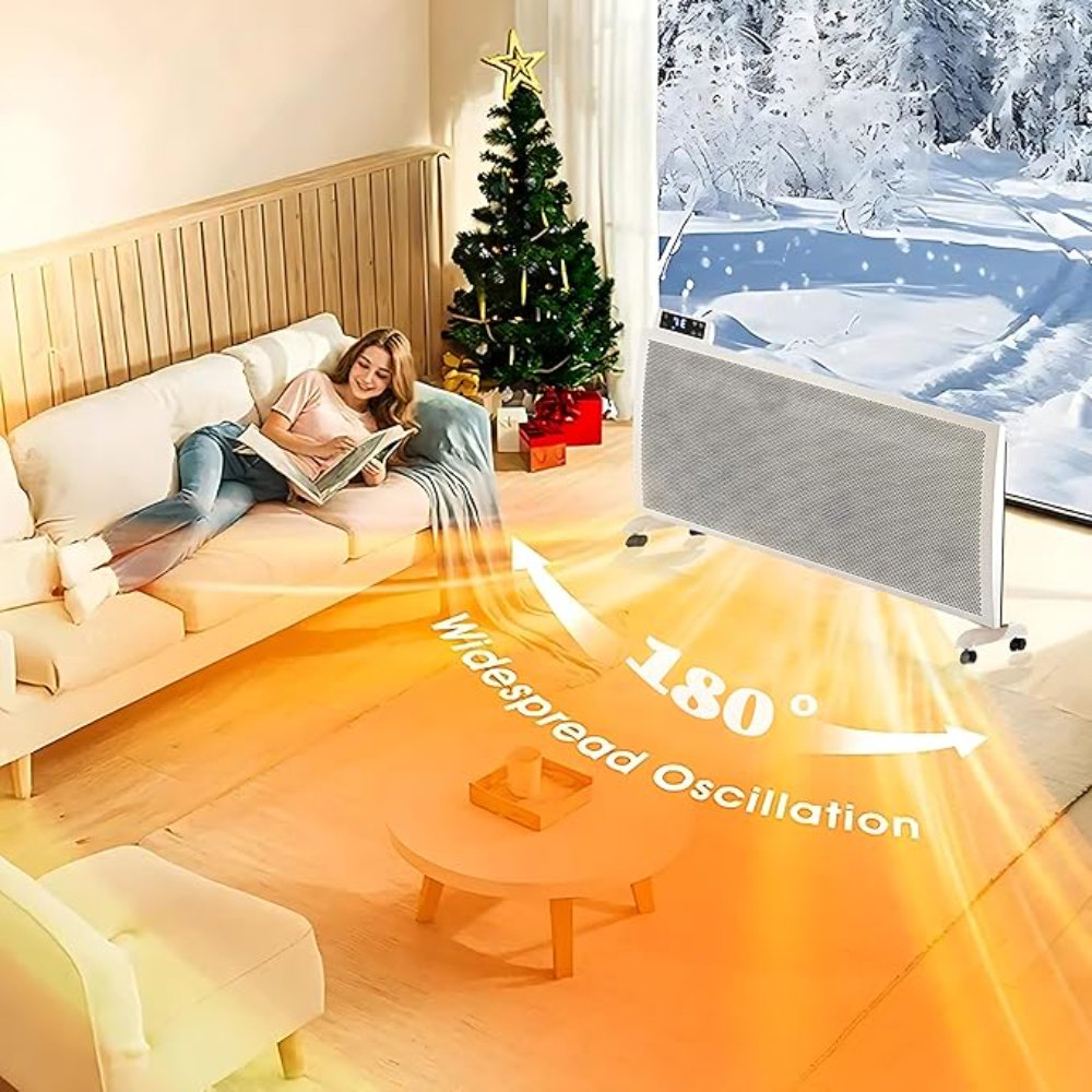 BUILTCO Infrared Space Heater Indoor Use, 1500W Quiet Mica Panel Heater ...