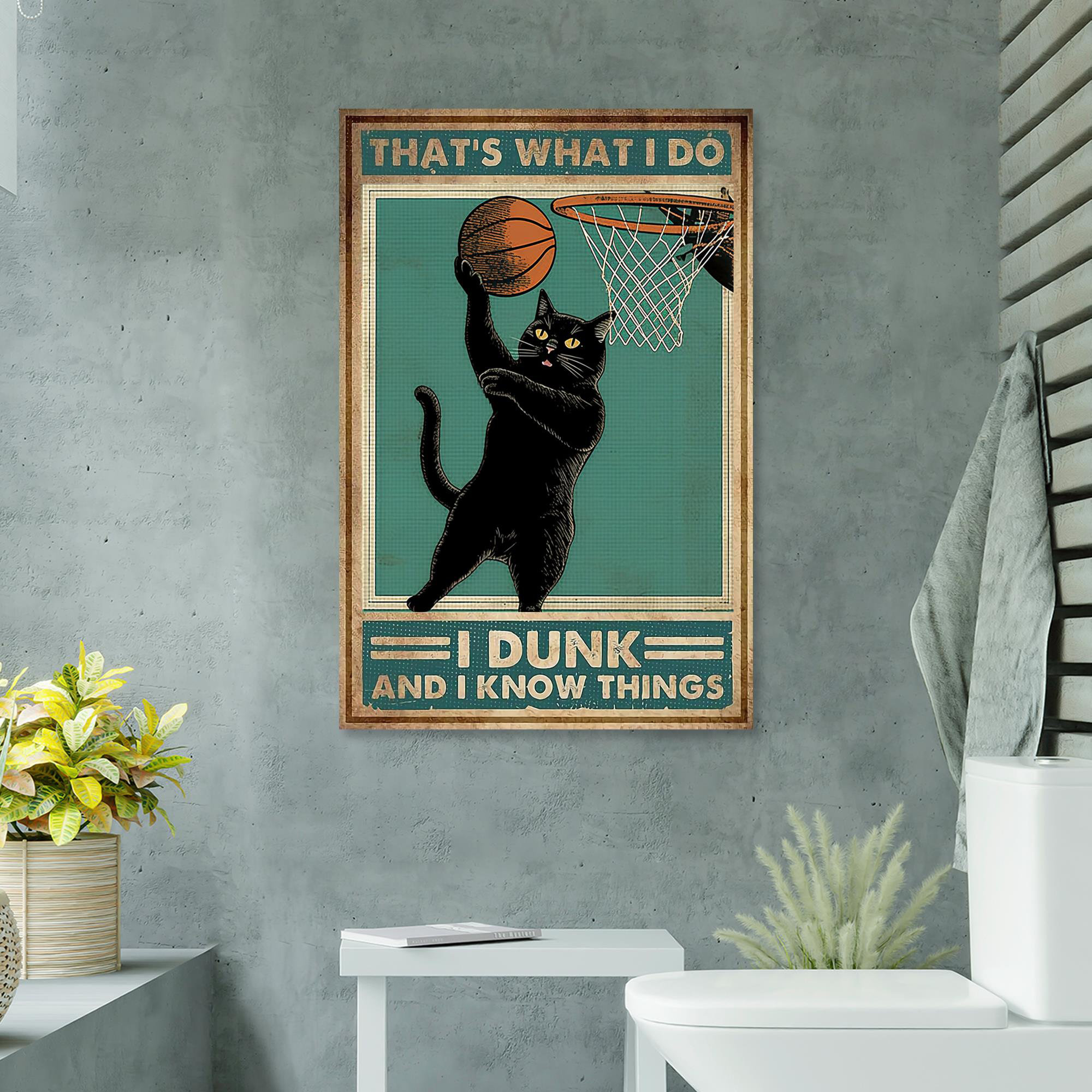 Trinx Black Cat I Dunk And I Know Things On Canvas Graphic Art | Wayfair