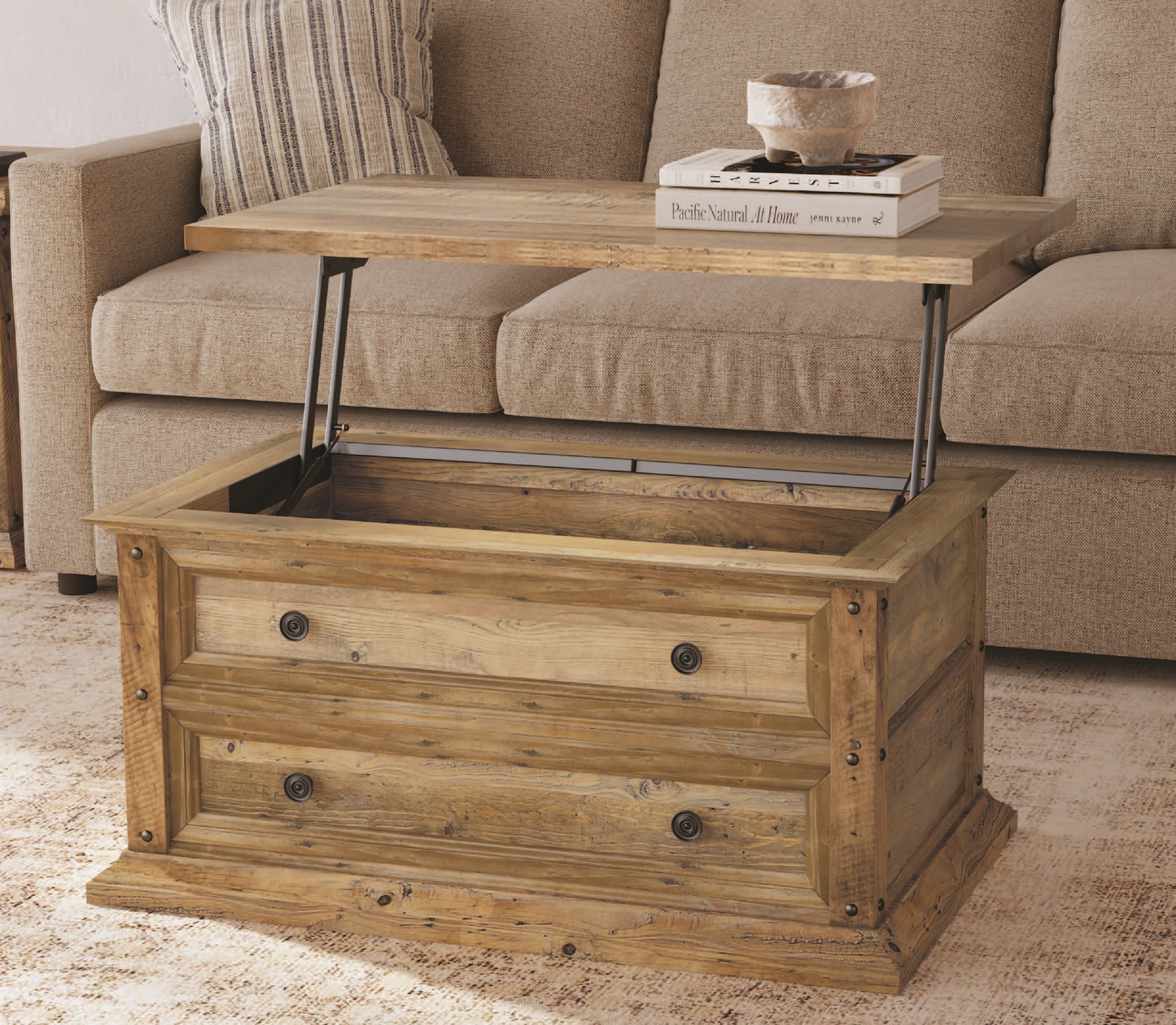 Millwood Pines Eralynn Reclaimed Wood Lift-Top Cocktail Table | Wayfair