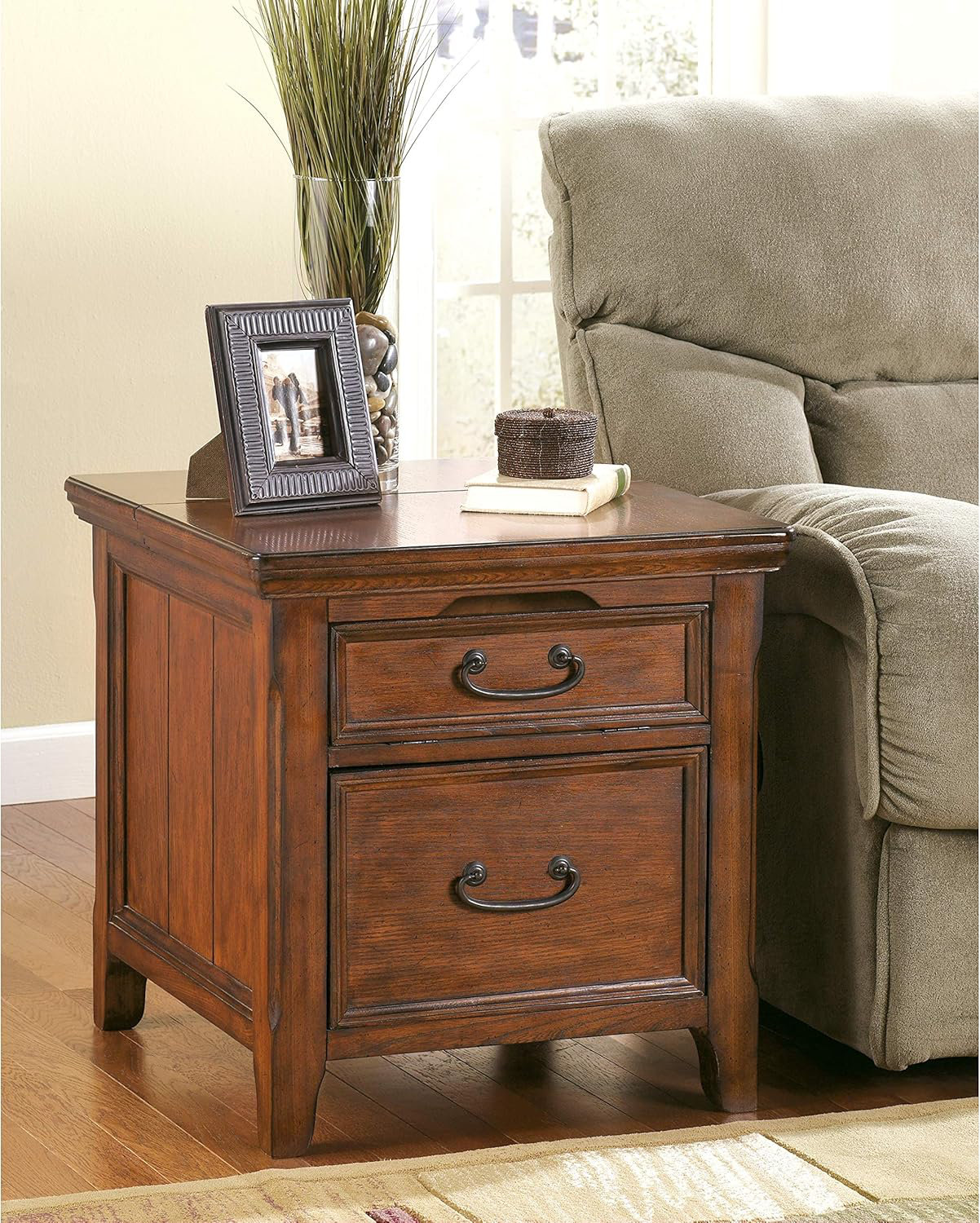 STIDOLA Media End Table Dark Brown Finish | Wayfair
