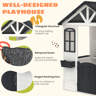 EROMMY 45"W x42"D Outdoor Wooden Playhouse For Kids, Outdoor Garden ...