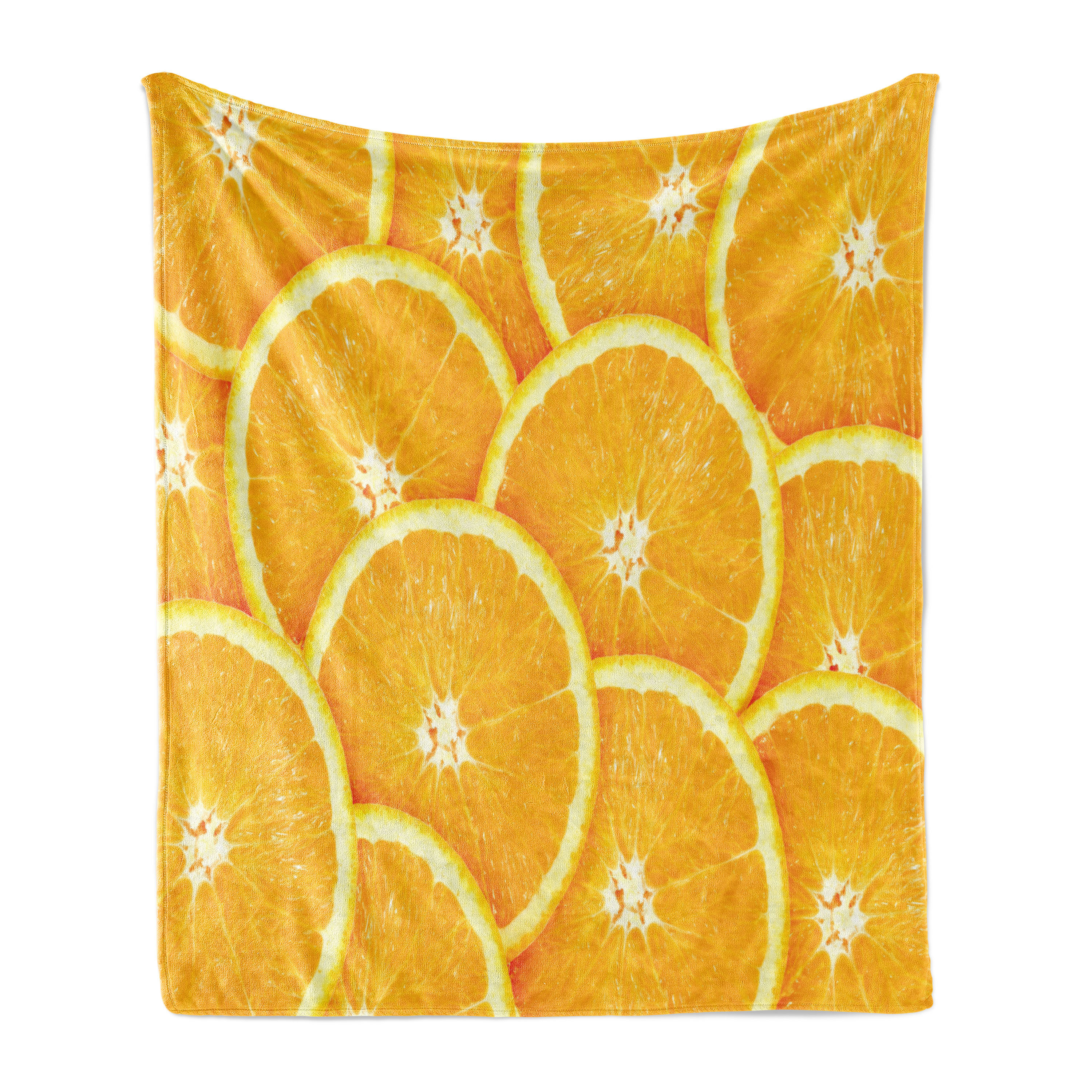 Ambesonne Orange Fleece Throw Blanket Citrus Fruit of Orange Marigold ...