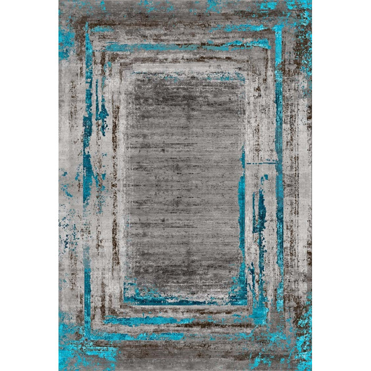 Aegean House Volsk Anthracite Modern Polyester Digital Print Area Rug ...