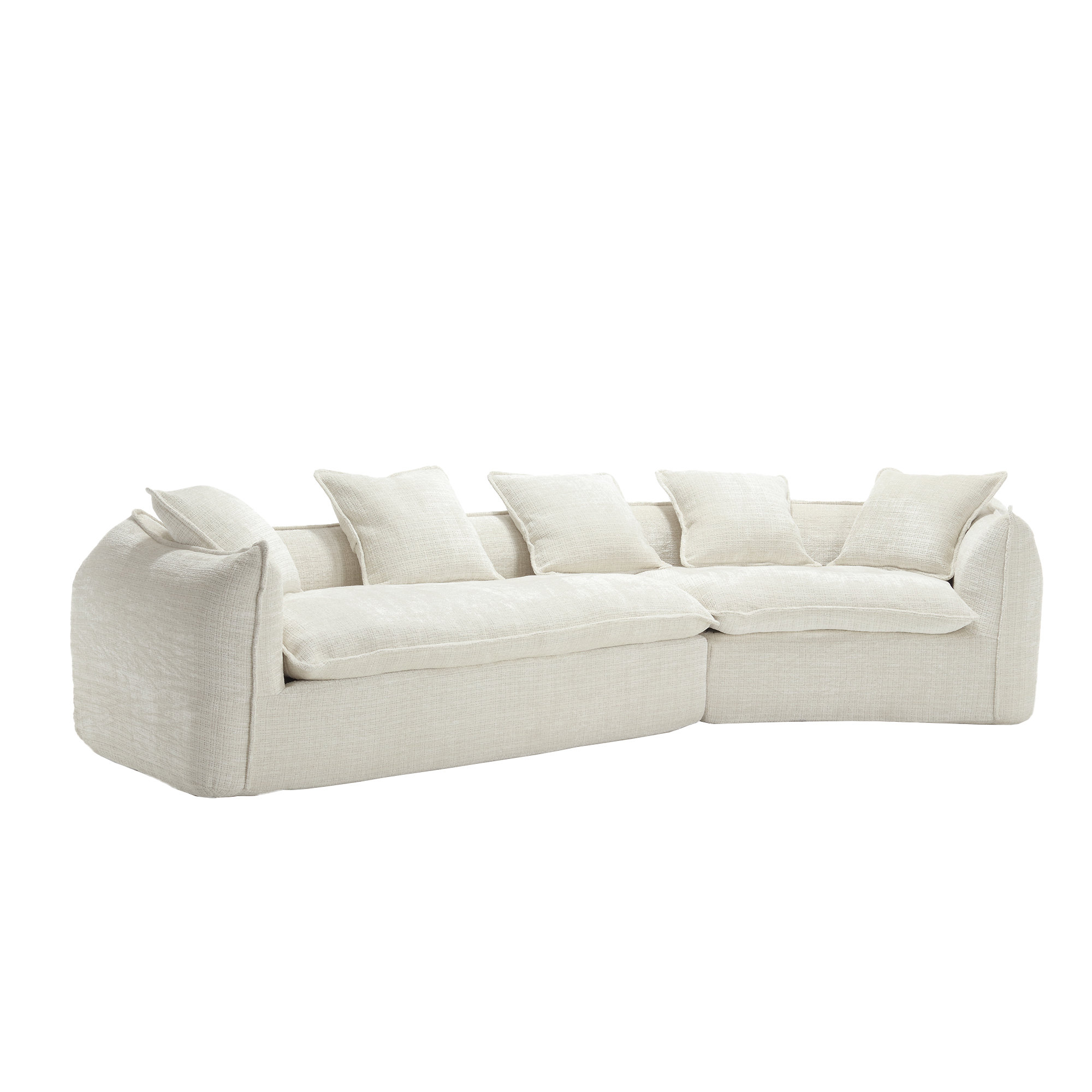 Latitude Run® U-shaped modular sectional sofa | 5-seater chenille ...