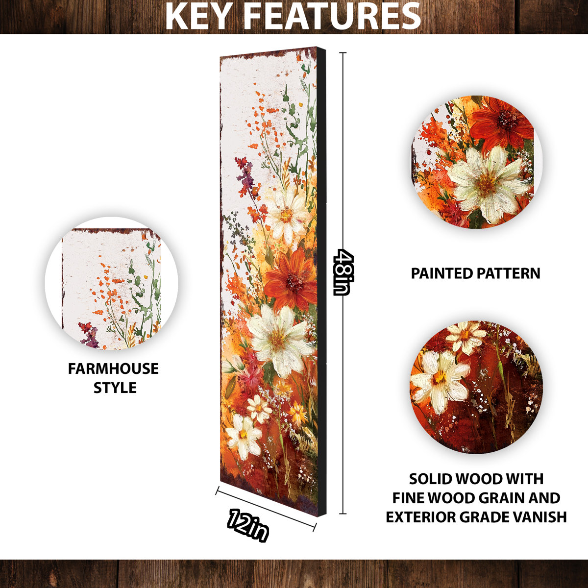 Winston Porter 48in Fall Wildflower Porch Sign - Fall Front Porch ...