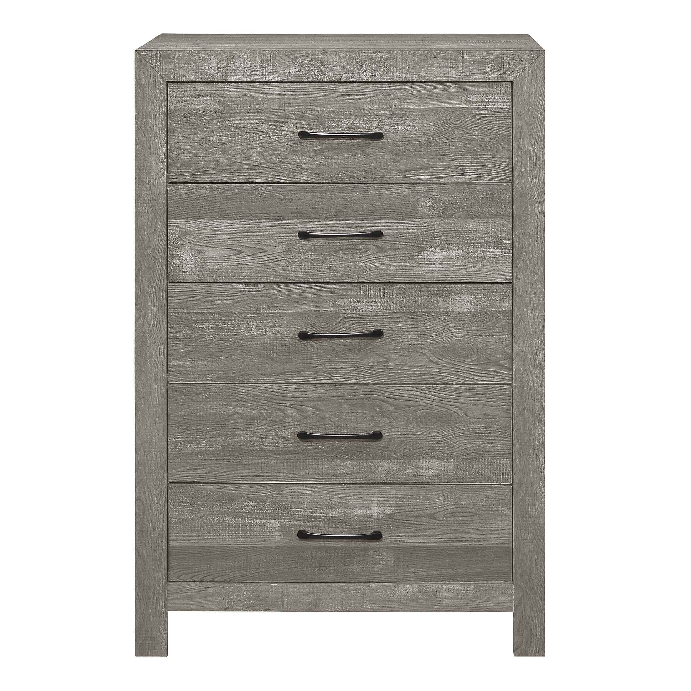 Gracie Oaks Rustic Design Gray Finish 1pc Chest with Storage Drawers ...
