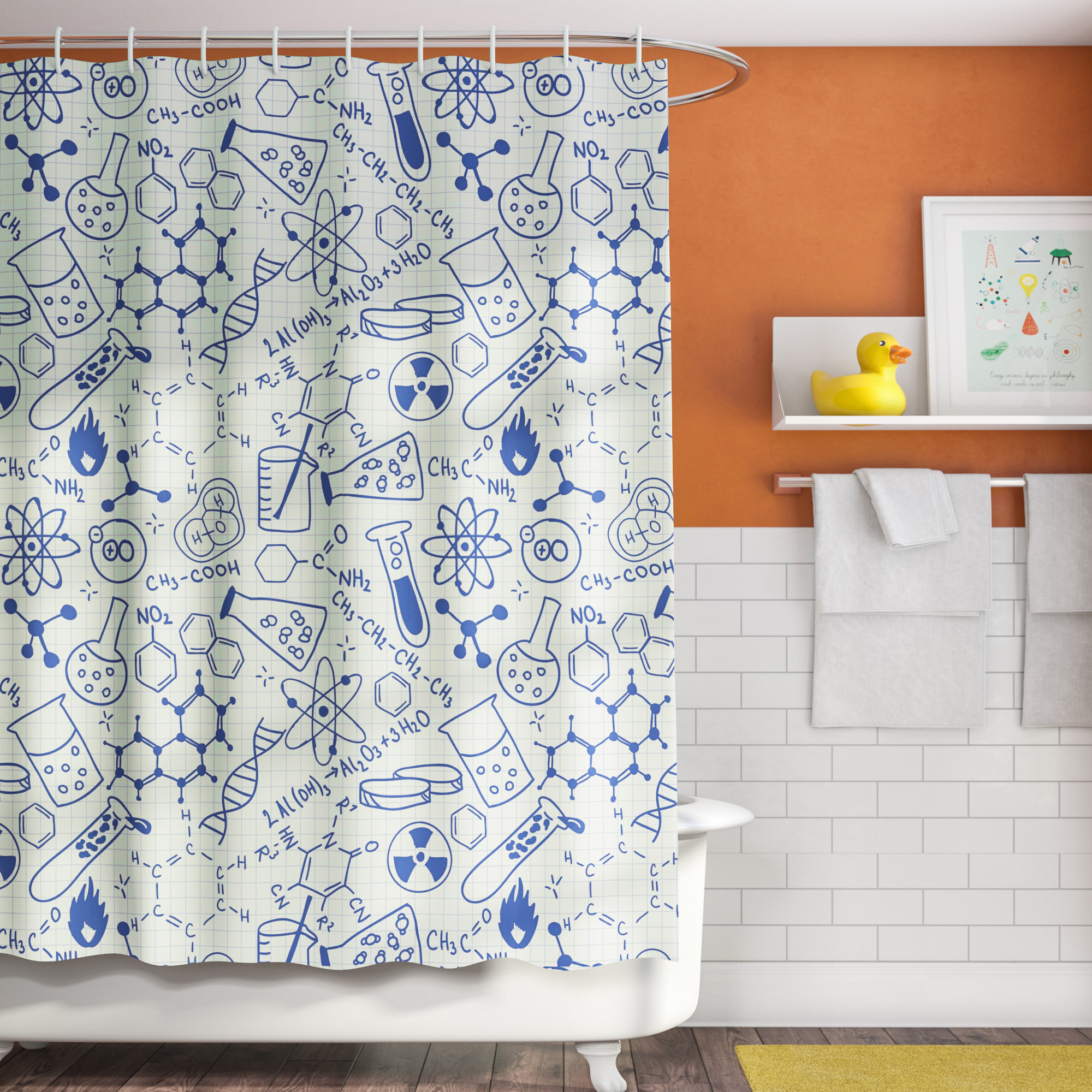 Isabelle & Max™ Adriano Geometry Chemistry Theme Single Shower Curtain ...
