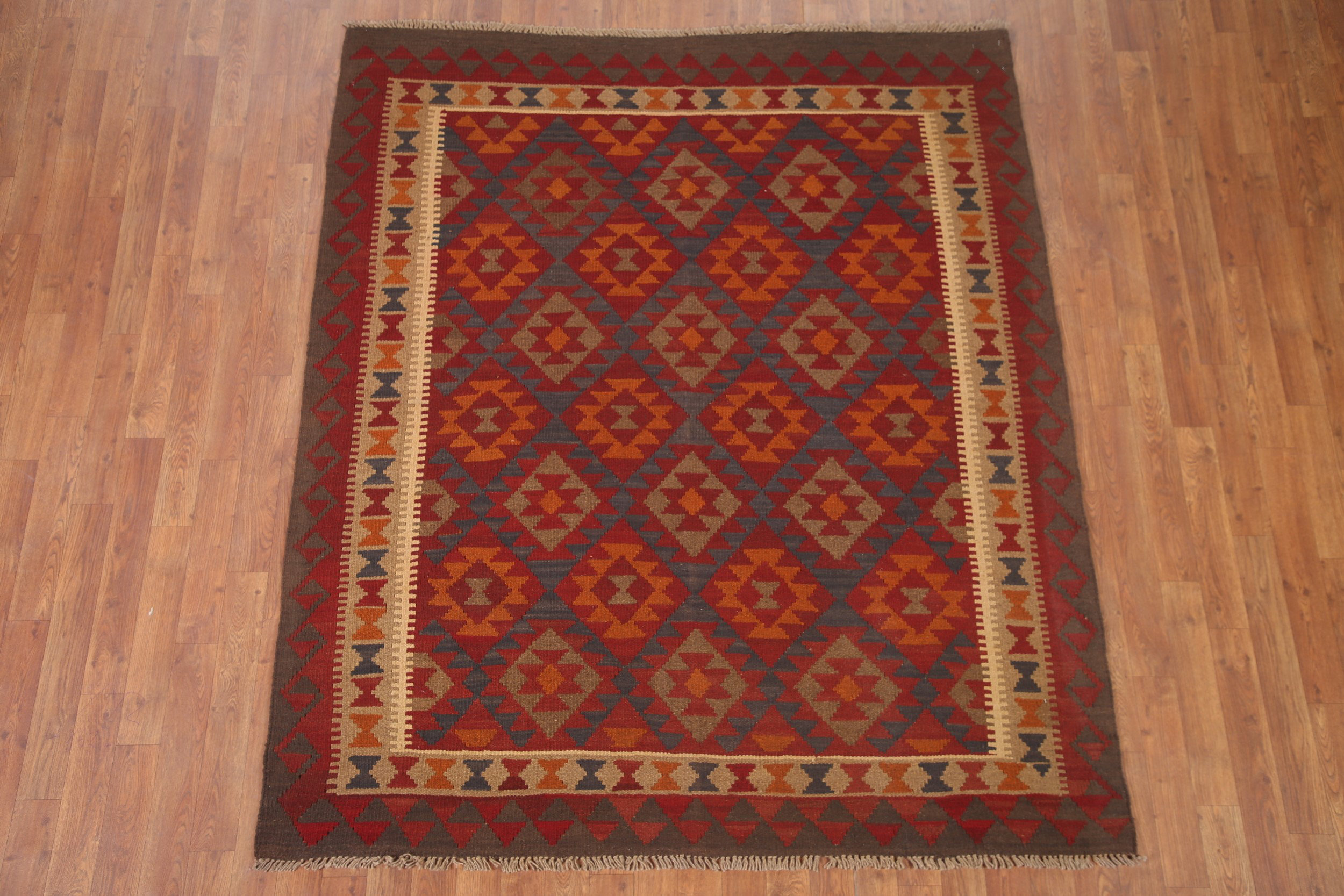 Foundry Select Kilim Reversible Wool Area Rug 5x6 | Wayfair