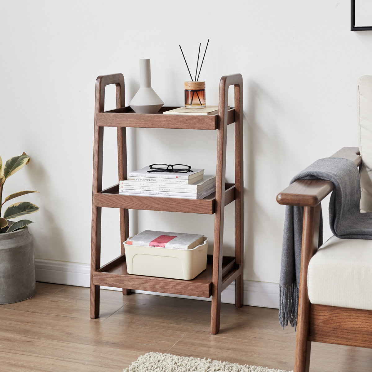 NFusion Graysen 3-Tier Storage Rack with Wooden Frame | Wayfair