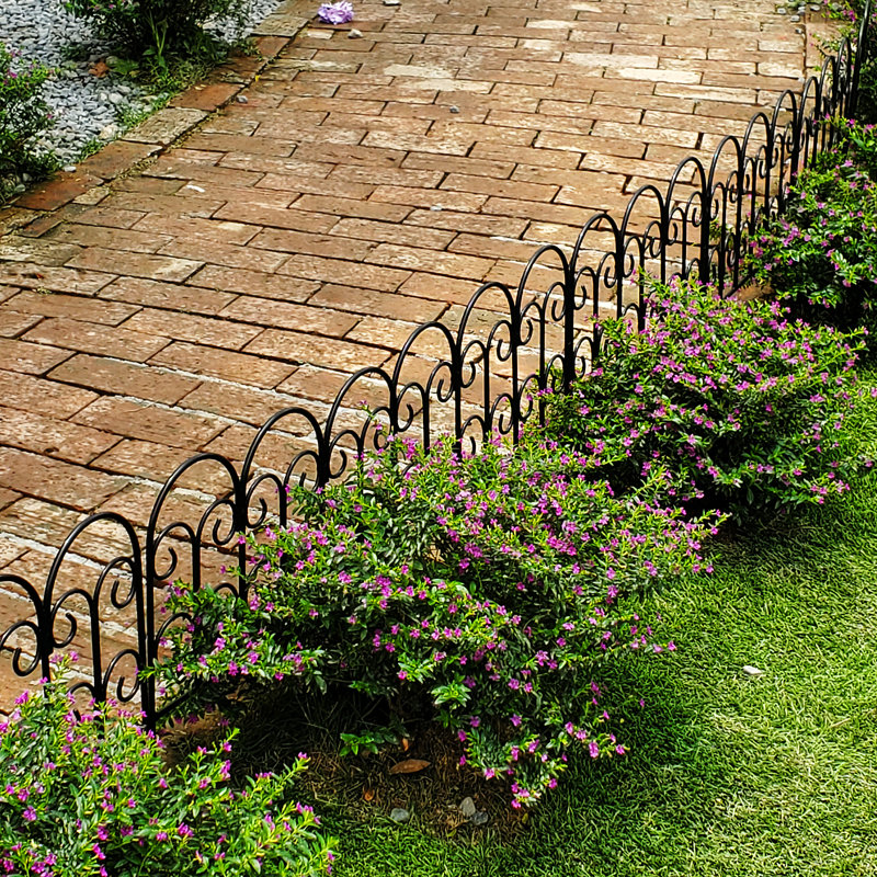 SCENDOR 5 Pcs Decorative Garden Border Fence Panel 18"W x 16"H, Edging ...