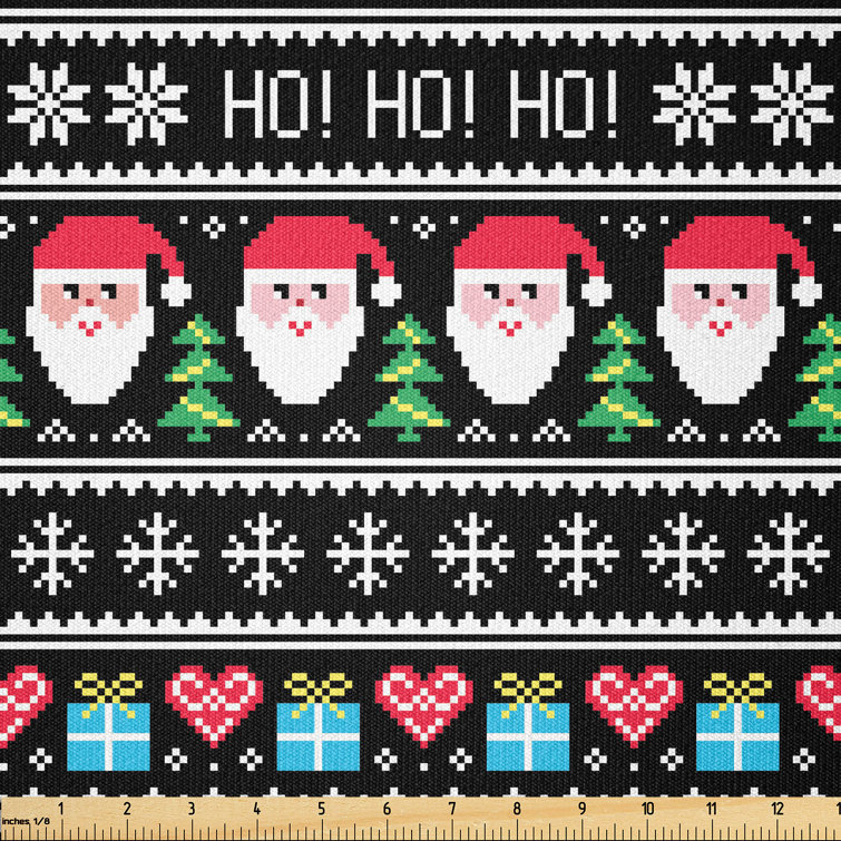 The Seasonal Aisle Fabric by the meter, Nordic Retro Borders, multi ...