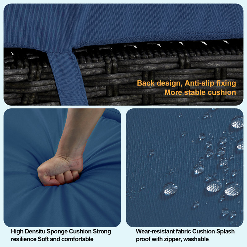 Latitude Run® Miluse 72.8" Long Reclining Double Chaise with Cushions ...