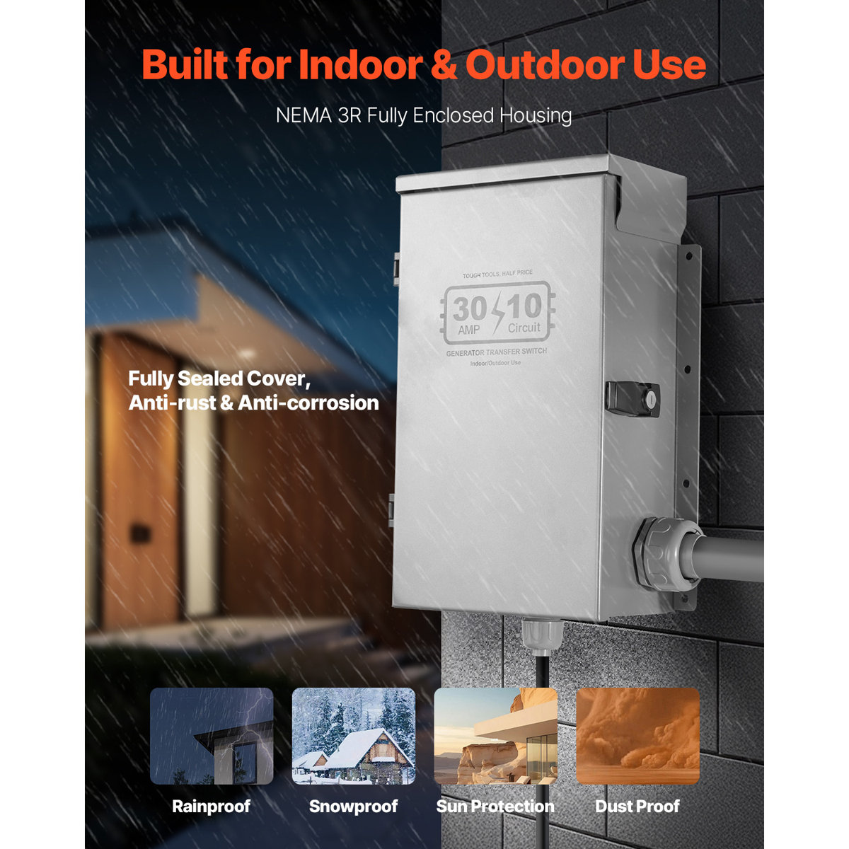 Stellweilan Tessberg Manual Transfer Switch 30A Generator Transfer ...