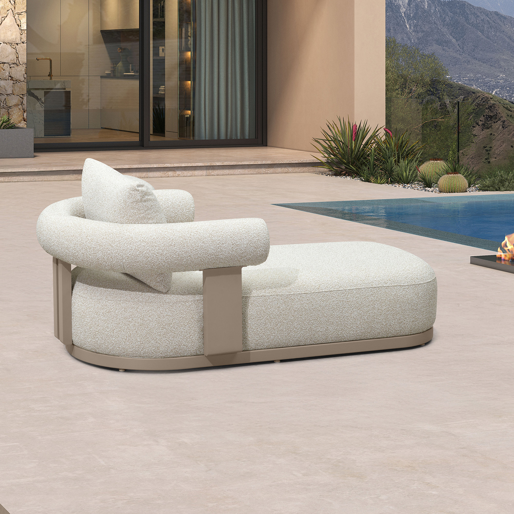 Latitude Run® Outdoor Chaise Lounge Cloud Sense Aluminum Lounger Daybed ...