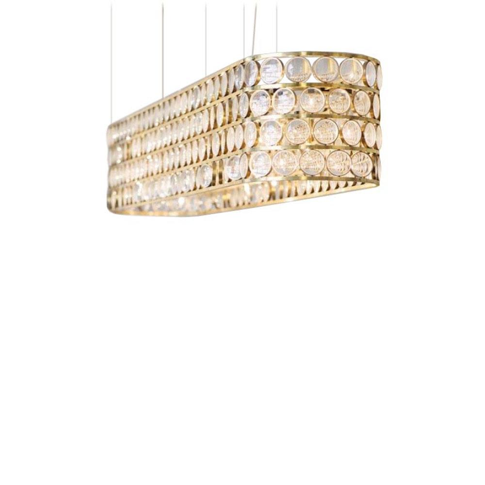ALAN MIZRAHI LIGHTING Valentino Lensesl Light Brass Dimmable Oval ...