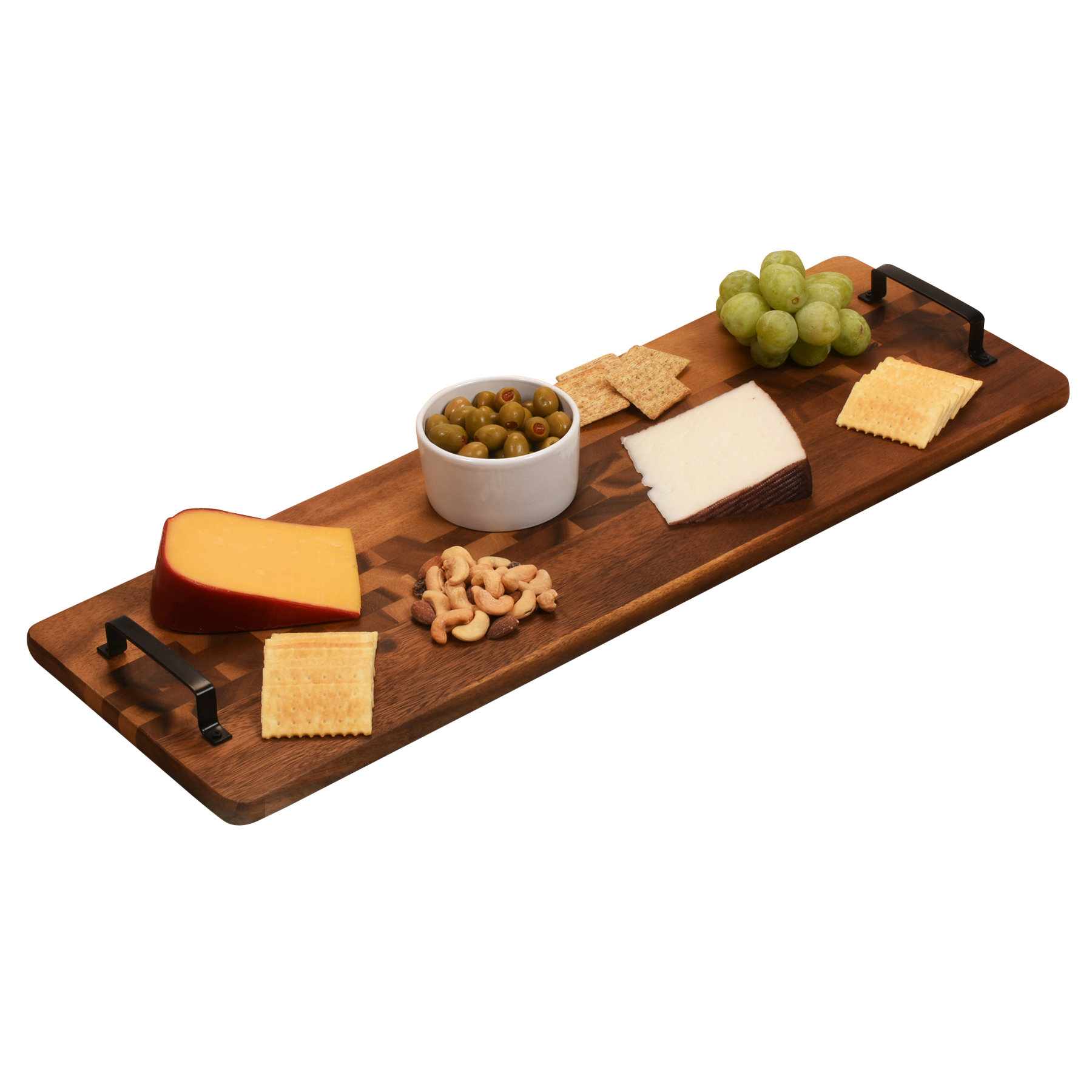 Loon Peak Wood Tray w/ Metal Handle - Extra Long - Wayfair Canada
