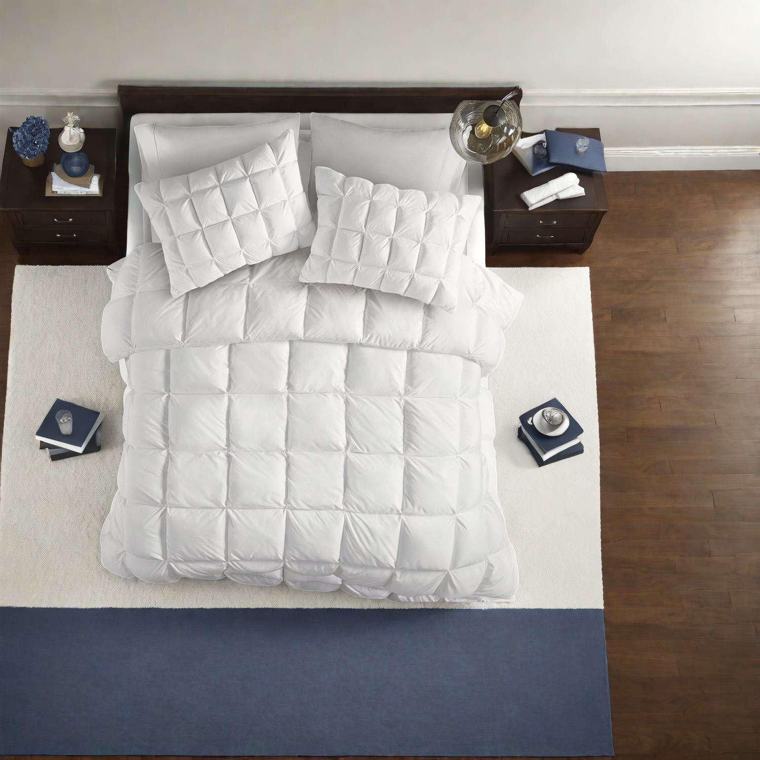 CANJUN Premium Overfilled Bedding Sets, Polyester White Comforter, Cozy ...