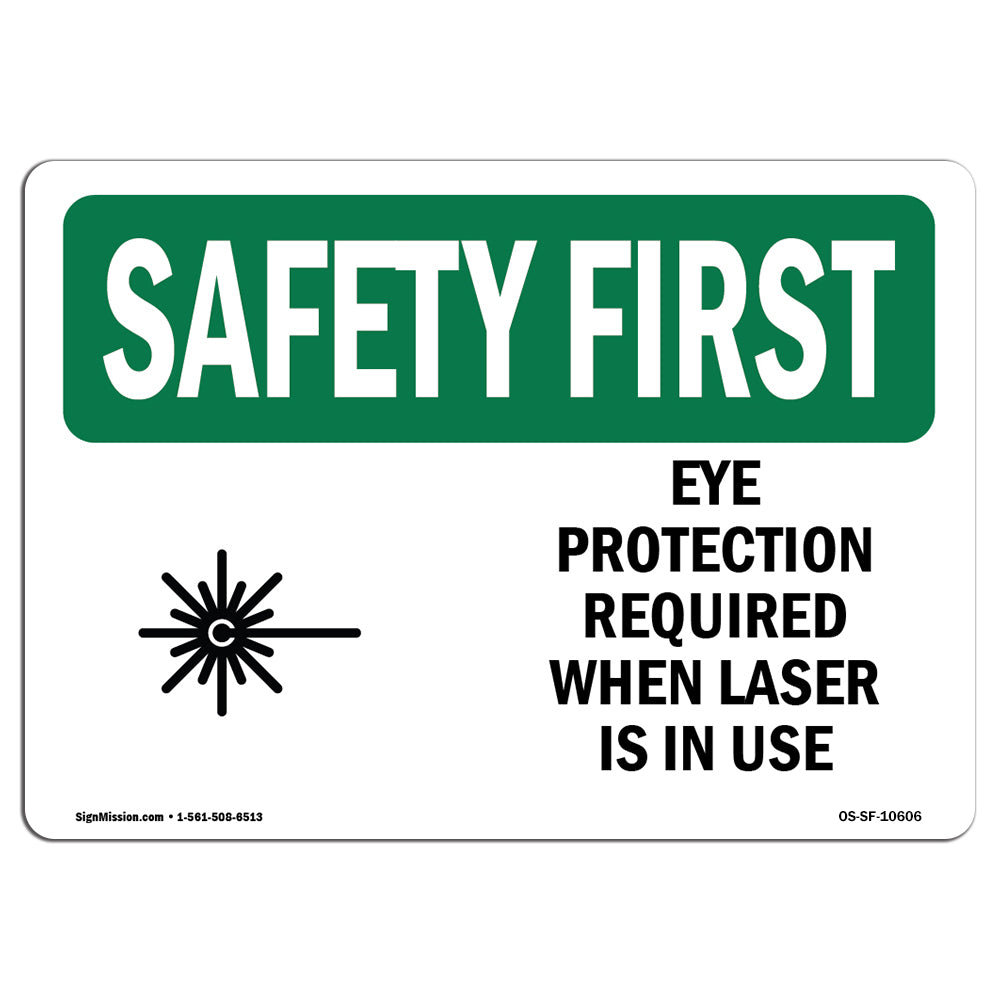 SignMission Osha Safety First Sign - Protection des yeux requise avec le symbole - Wayfair Canada