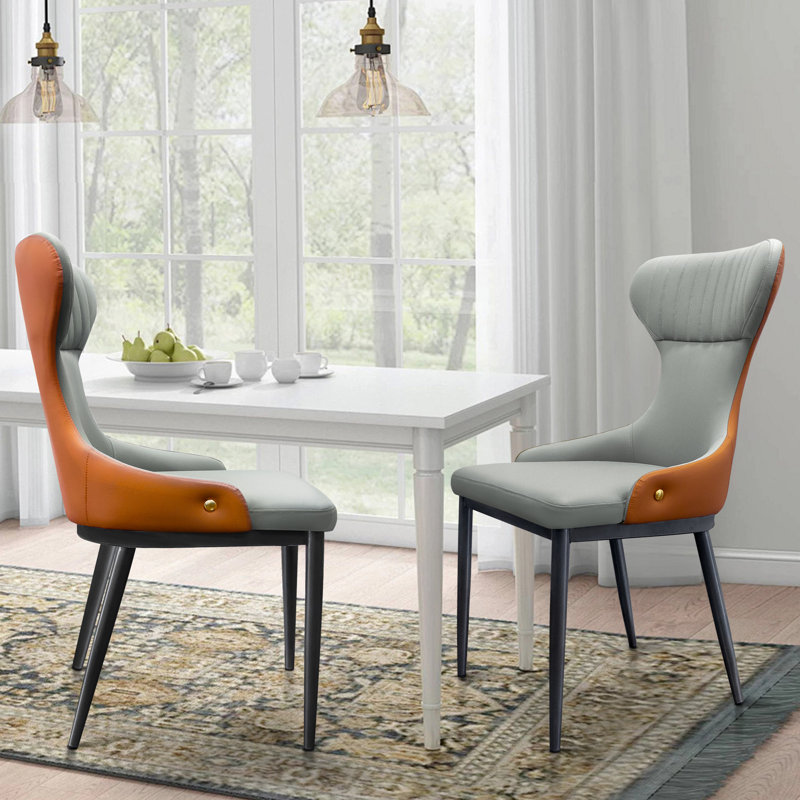 George Oliver Emiljan Faux Leather Upholstered Side Dining Chairs | Wayfair