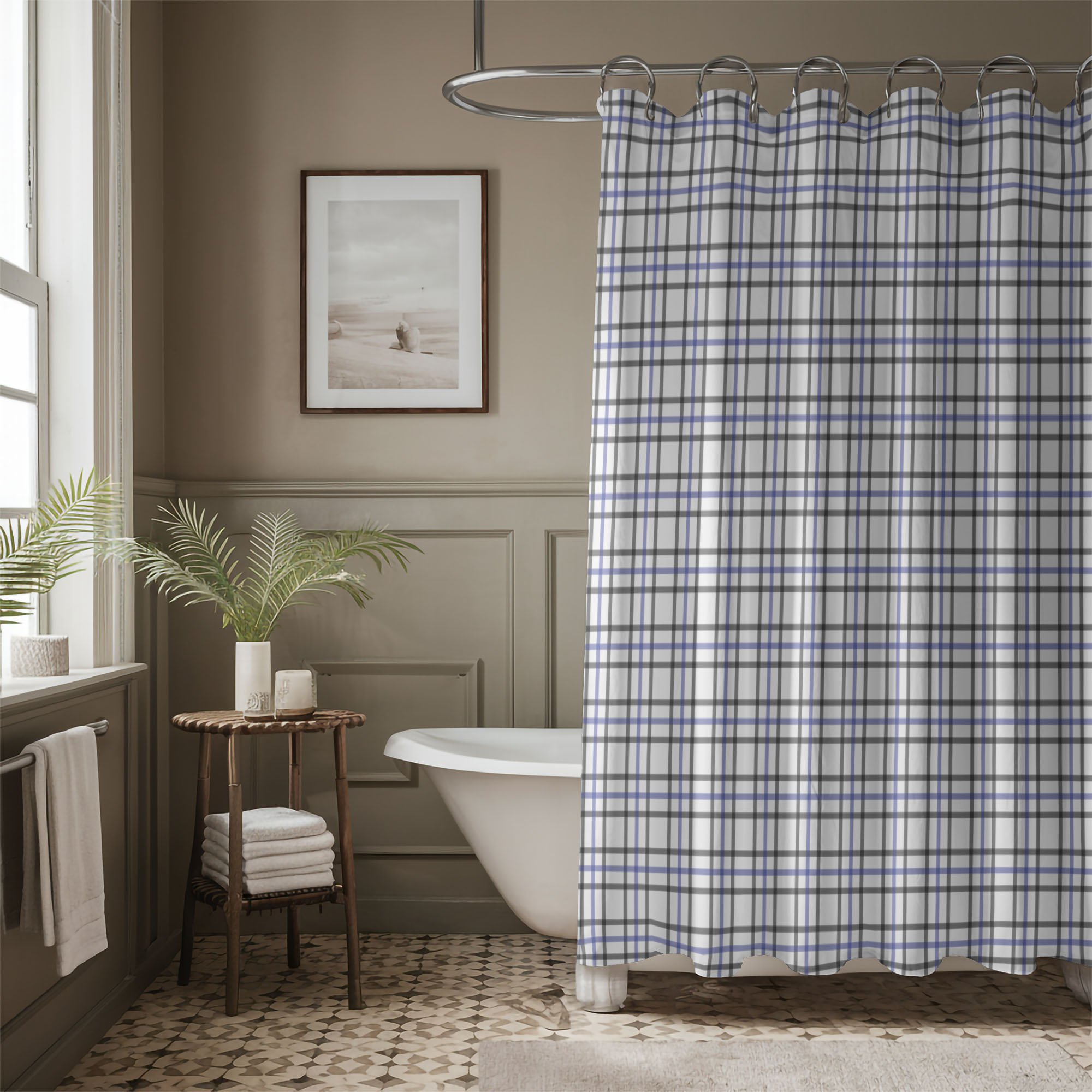 East Urban Home Noble Blue - 1 Piece Standard Shower Curtain | Wayfair