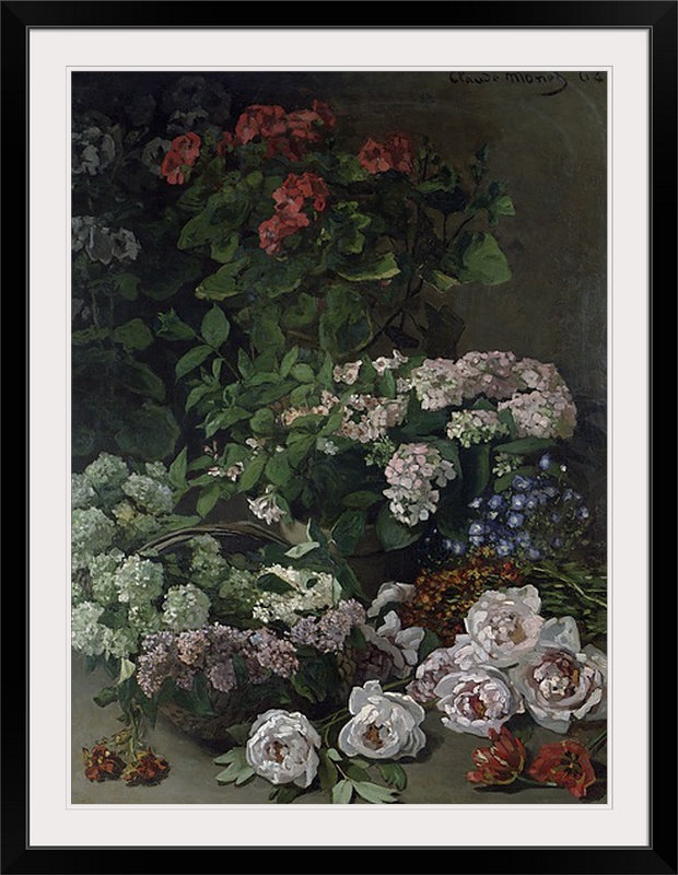 The Twillery Co.® 'Spring Flowers, 1864' by Claude Monet Painting Print ...