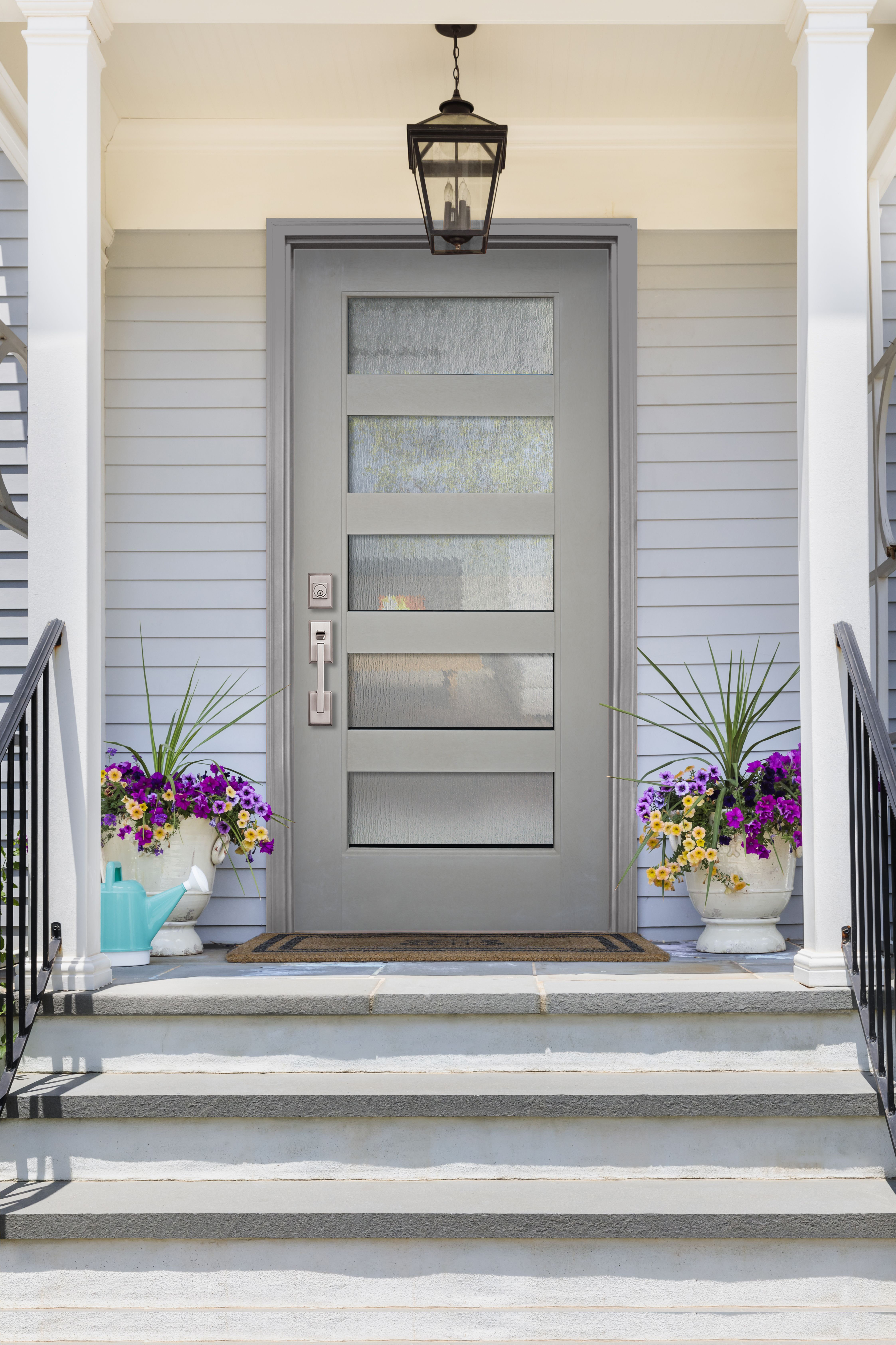 Knockety 36x80 5 Lite Wide SDL Mahogany Fiberglass Front Door | Wayfair