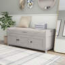 Ophelia & Co. Storage Bench With 3 Shutter-Shaped Doors, Shoe Bench ...