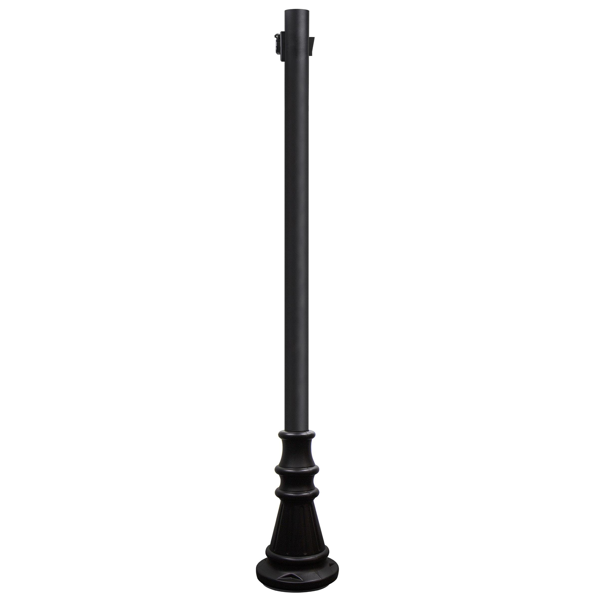 Solus 6ft. Surface Mount Lamp Post with Convenience Outlet, Dusk-to ...