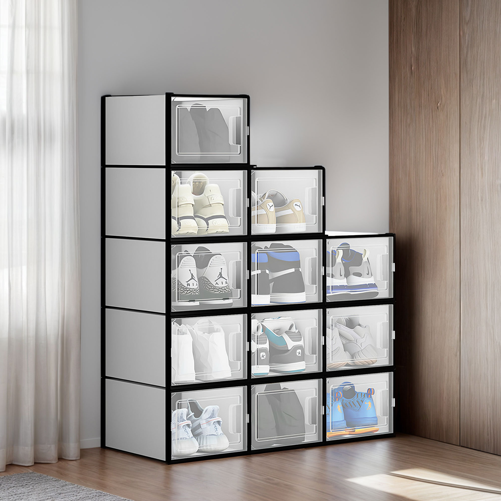 Rebrilliant 12 Pair Shoe Storage Box | Wayfair