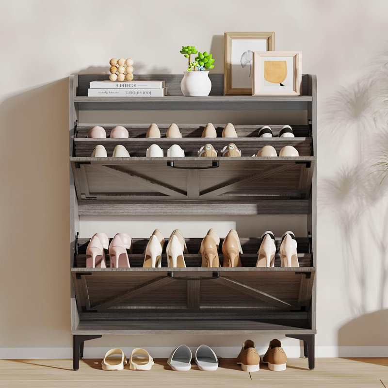Xizye Shoe Cabinet With Flip Drawer | Wayfair
