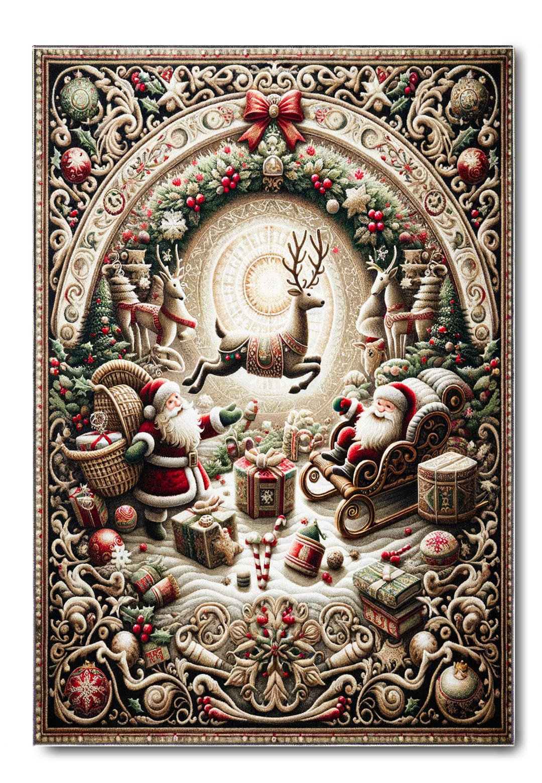 Rugpera Deera Brown Abstract Digital Print High Quality Cotton Chenille ...