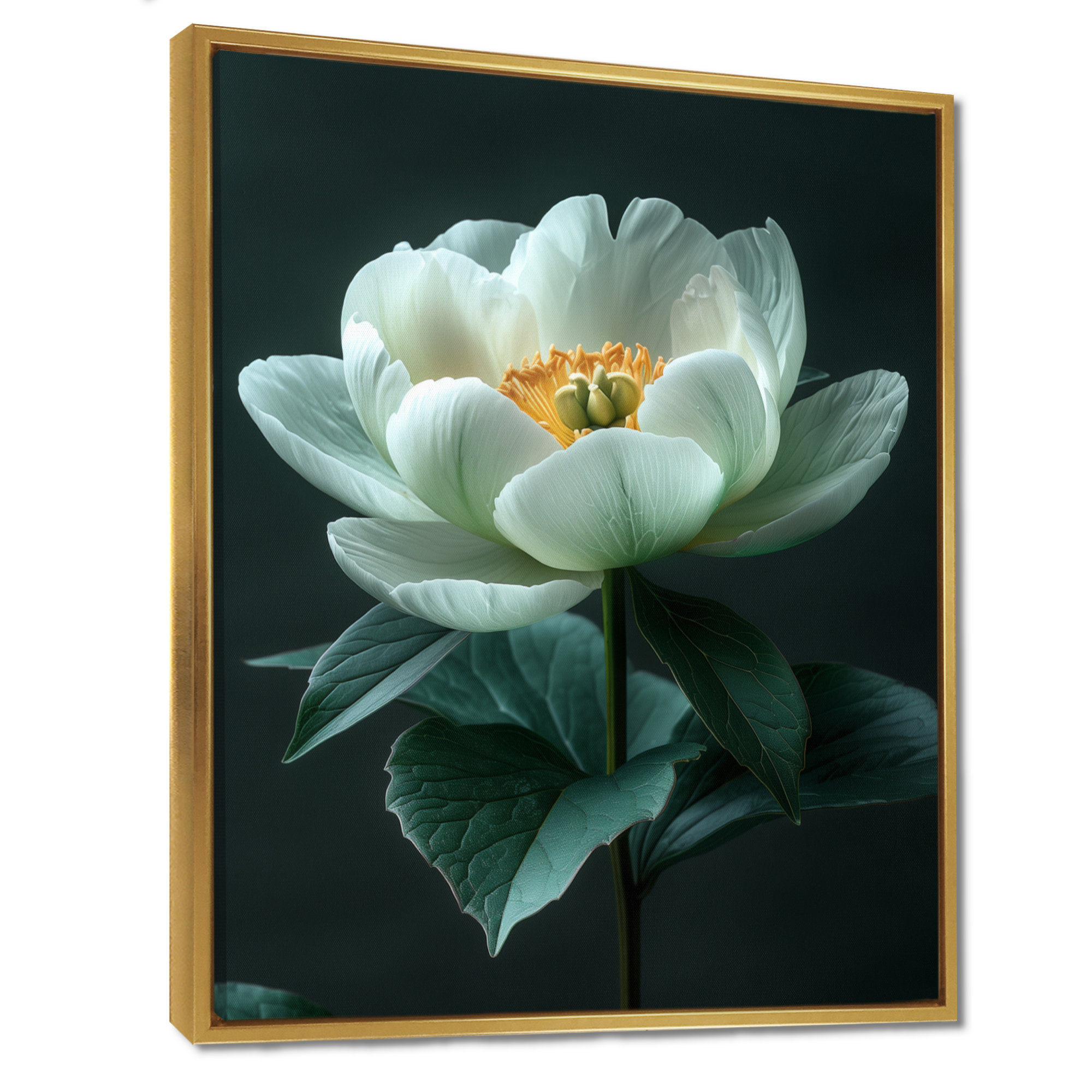 Design Art Monochrome Green Glass Peonies Glamour Photo - Peonies Wall ...