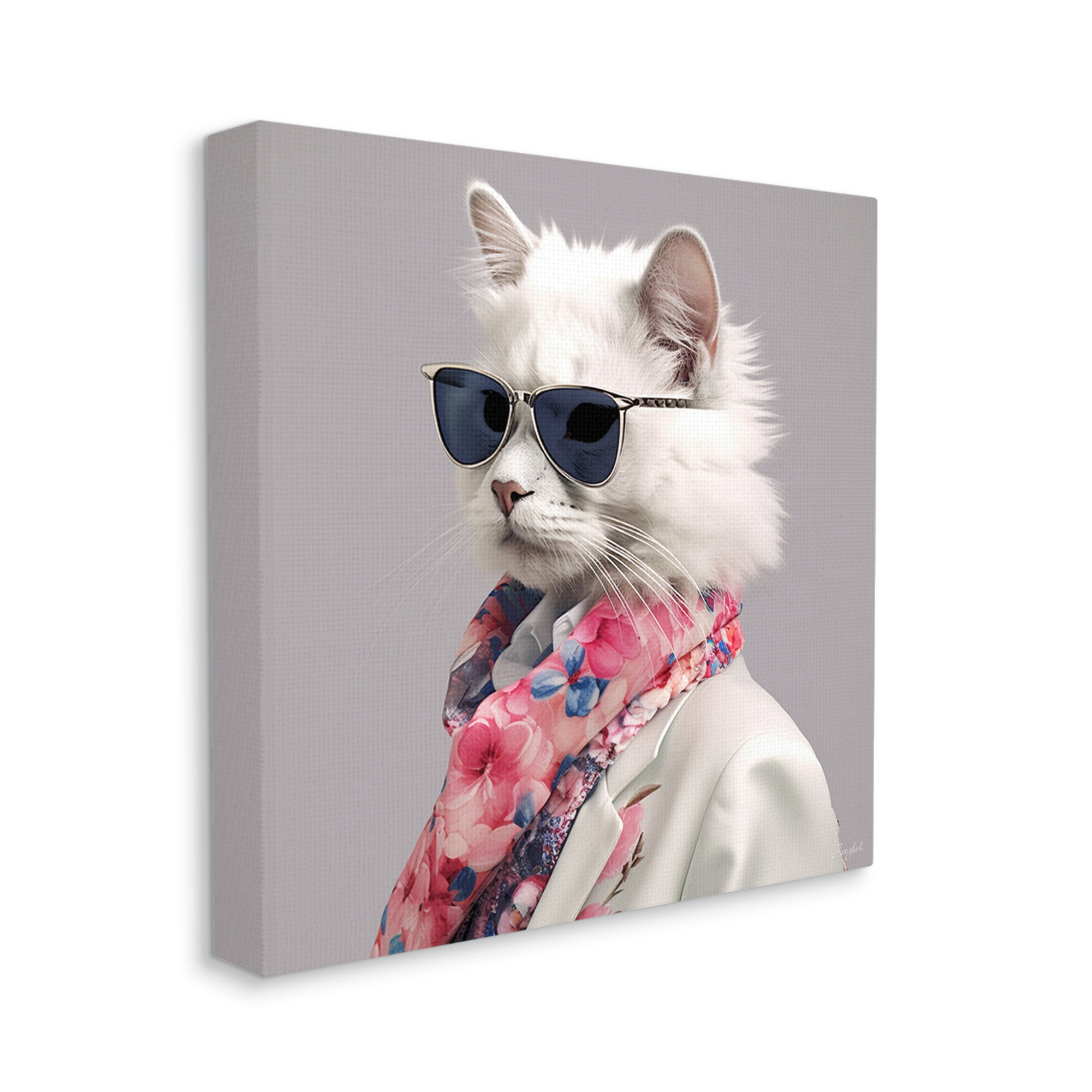 Trinx Stylish Cat Fashion Canvas Wall Art Design By Roozbeh - Wayfair ...