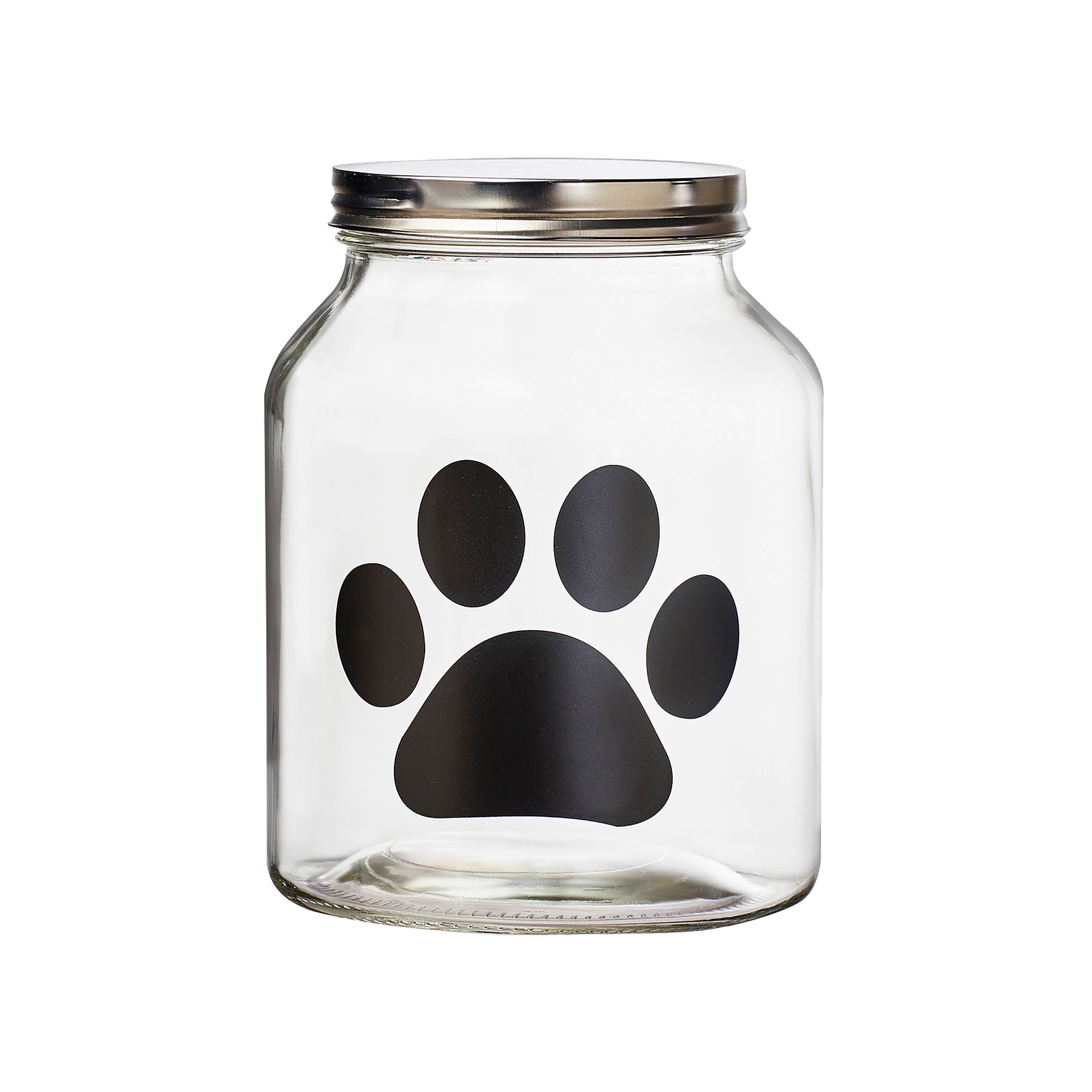 Global Amici Buddy Paw Chalkboard Food Storage 108 oz Glass Treat Jar ...