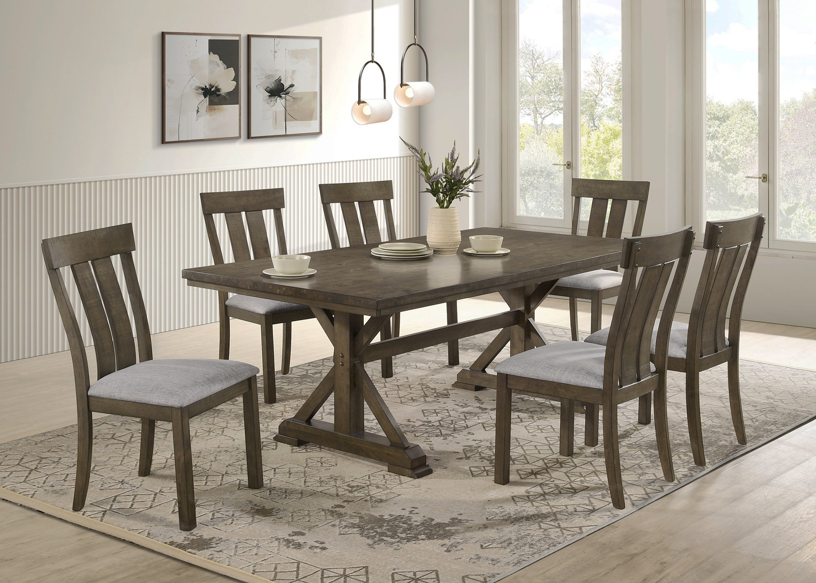 One Allium Way® 7Pc Dining Set Beautifully Crafted Dining Table Robust ...