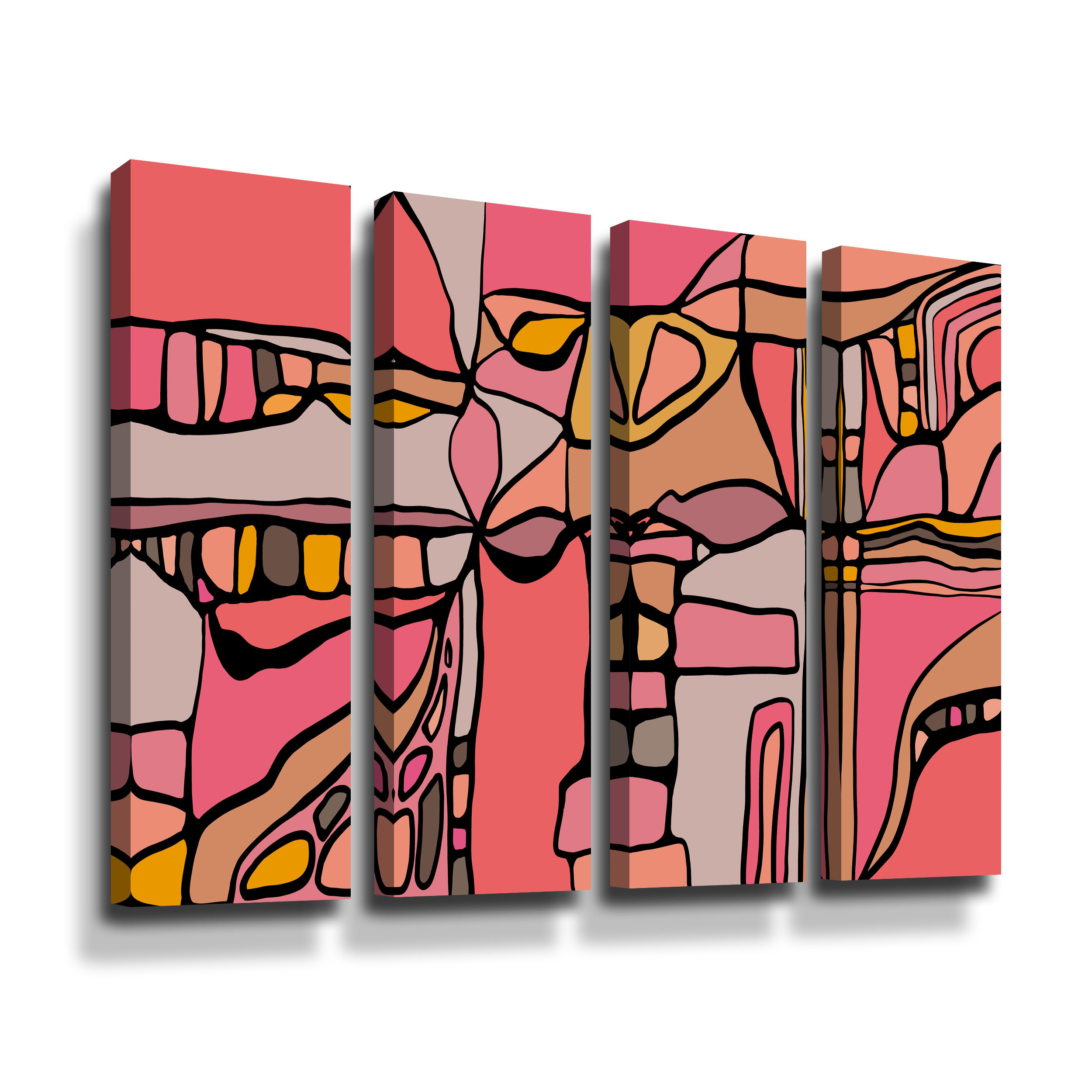 Corrigan Studio® Contemporary Structure 4 Piece Floater Framed Canvas ...