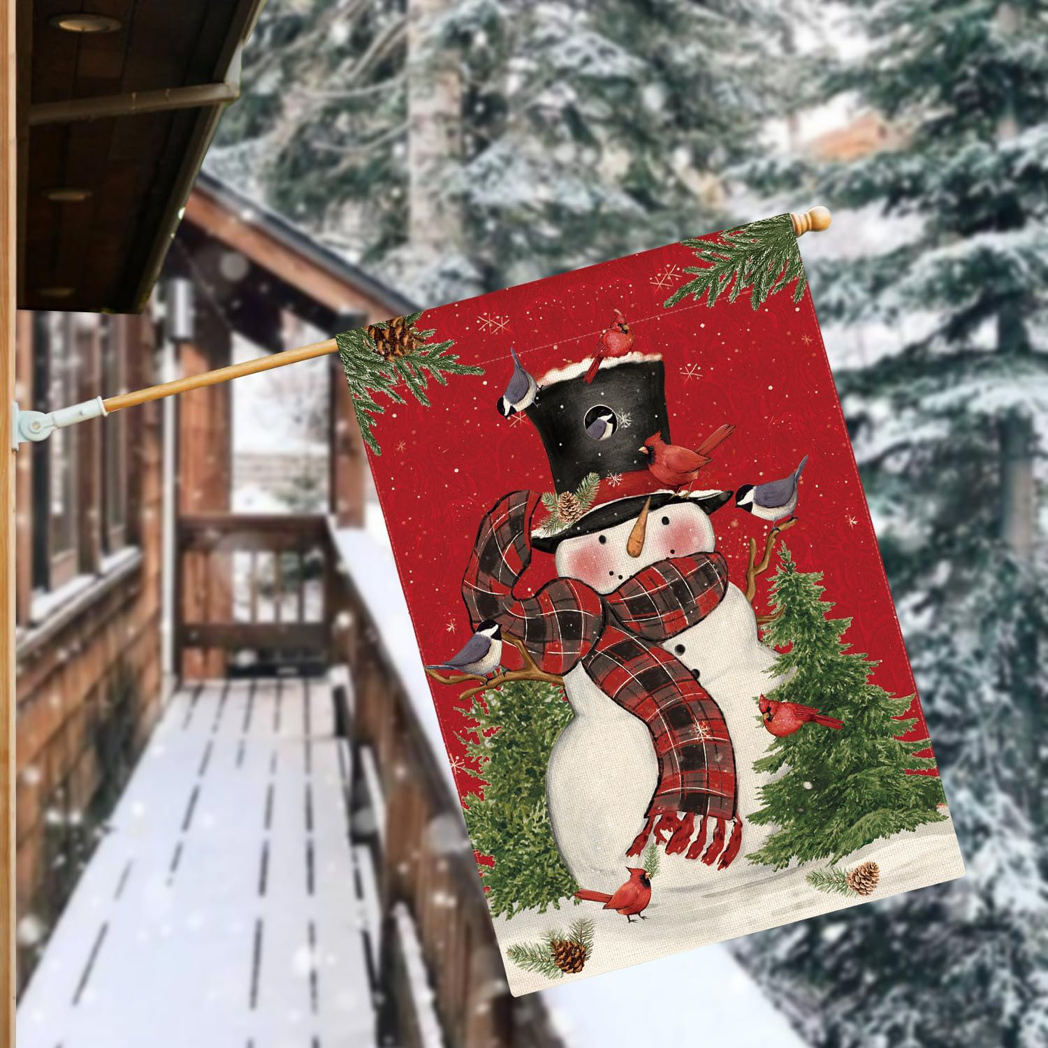 The Holiday Aisle® Colorlife Snowman With Scarf Christmas House Flag ...