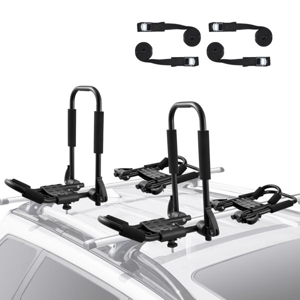 VEVOR Kayak Roof Rack 2 Pairs J-Bar, Soft Roof Rack Quick Folding | Wayfair