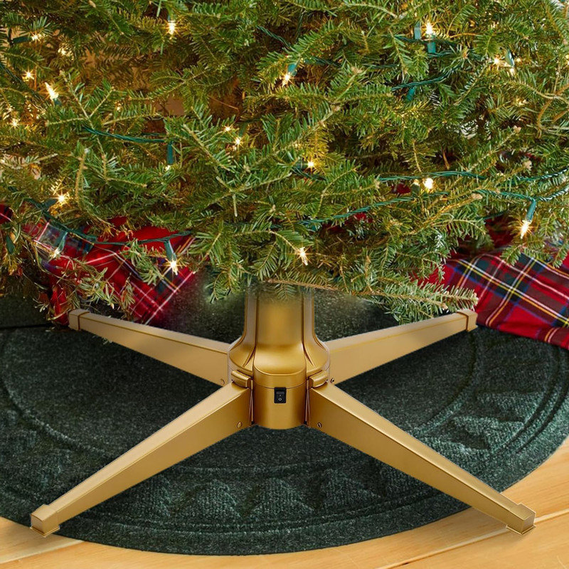 AMIZOY Artificial Christmas Tree Base,Rotating Metal Stand for 1 to 1 1 ...