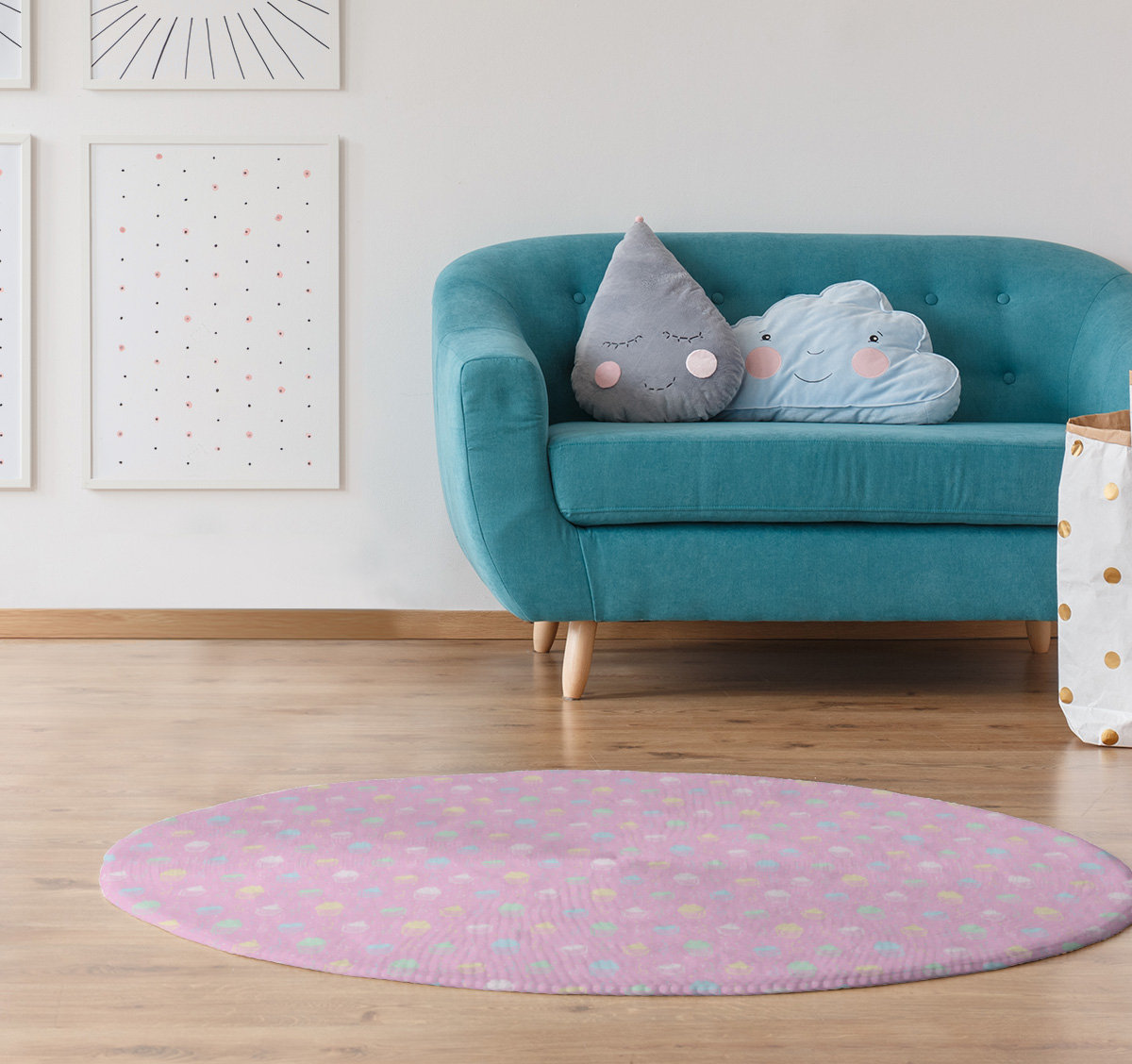 East Urban Home Classic Cupcake Pink Area Rug | Wayfair