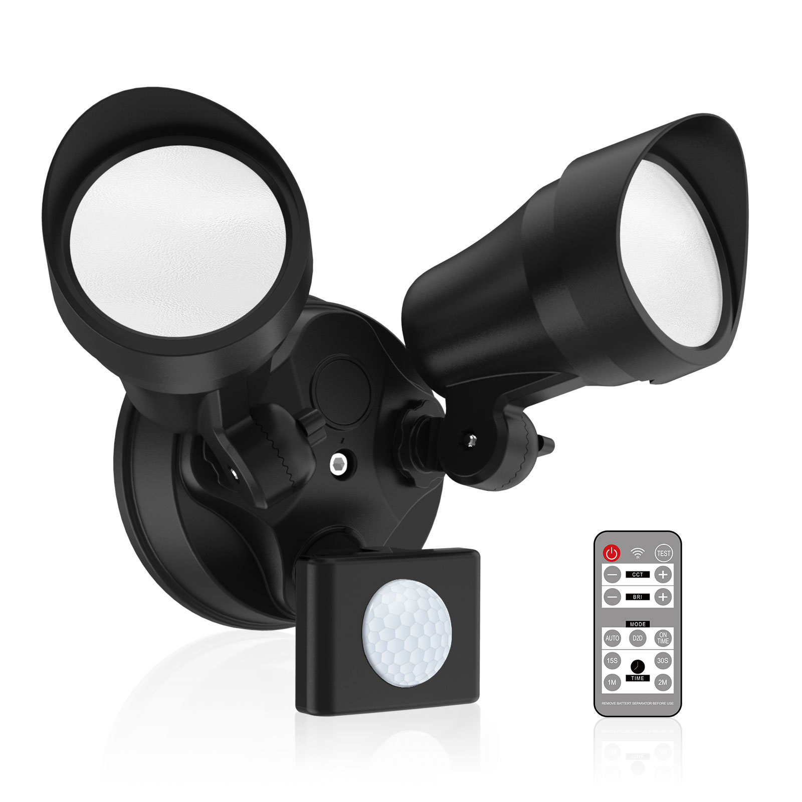 ALUSSO LED Security Light Black 25W 2000LM Floodlight with Motion ...