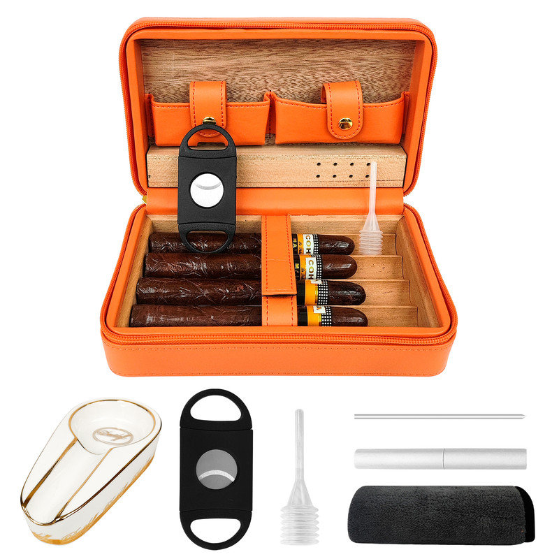 17 Stories Cigar Case,Travel Cigar Humidor Box Set Cigar Cutter ...