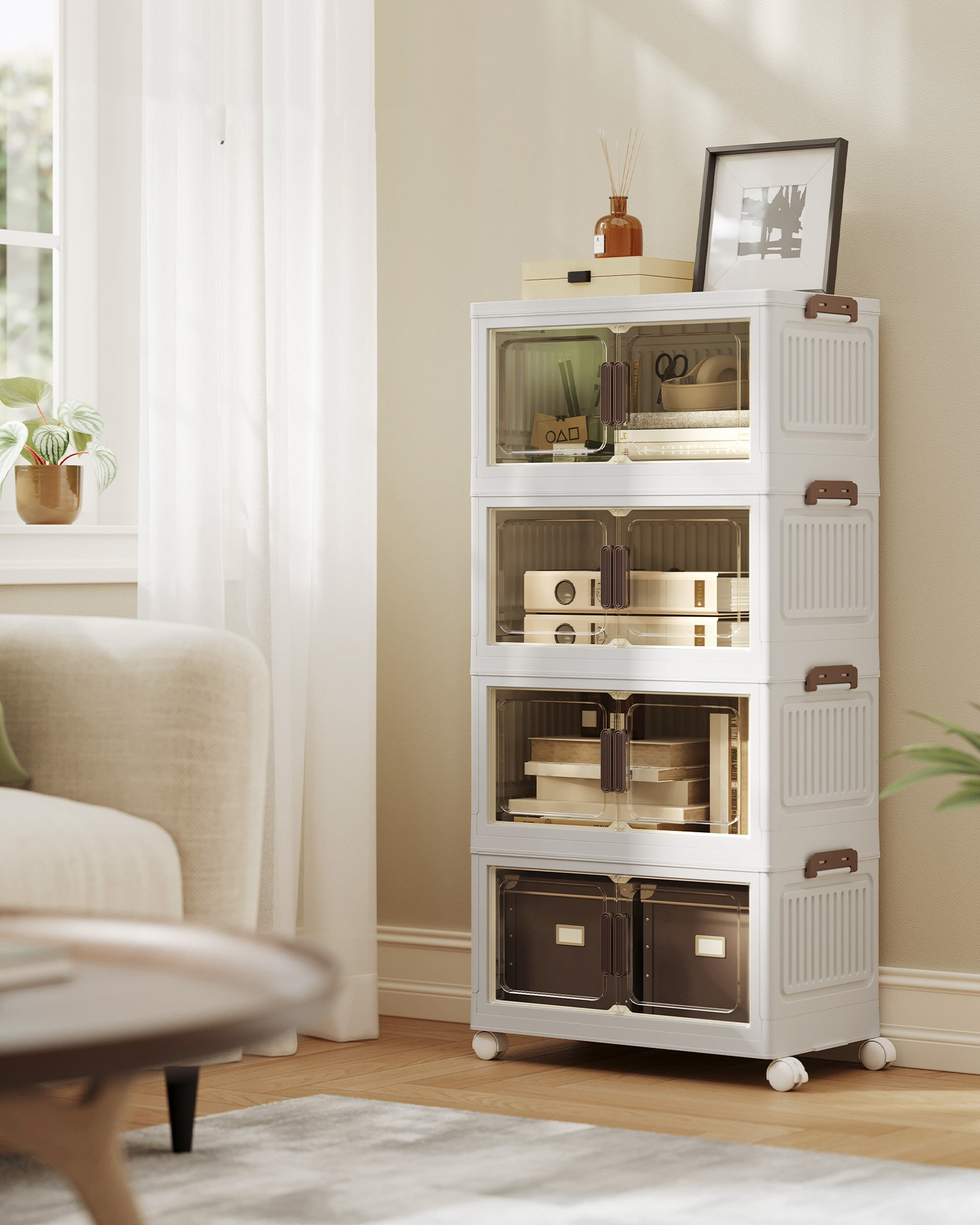 Metro Lane Storage Boxes With Lid, 4-Tier Stackable Organiser With 1 ...