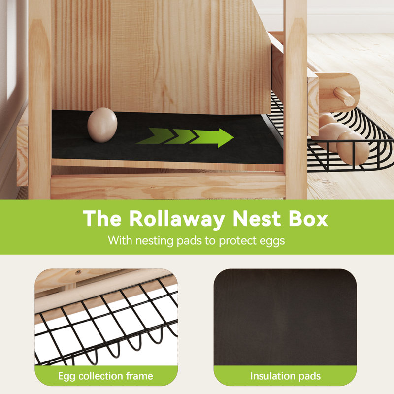 Archie & Oscar™ 2-Tier Free Roll Away Nesting Box for Chickens With ...