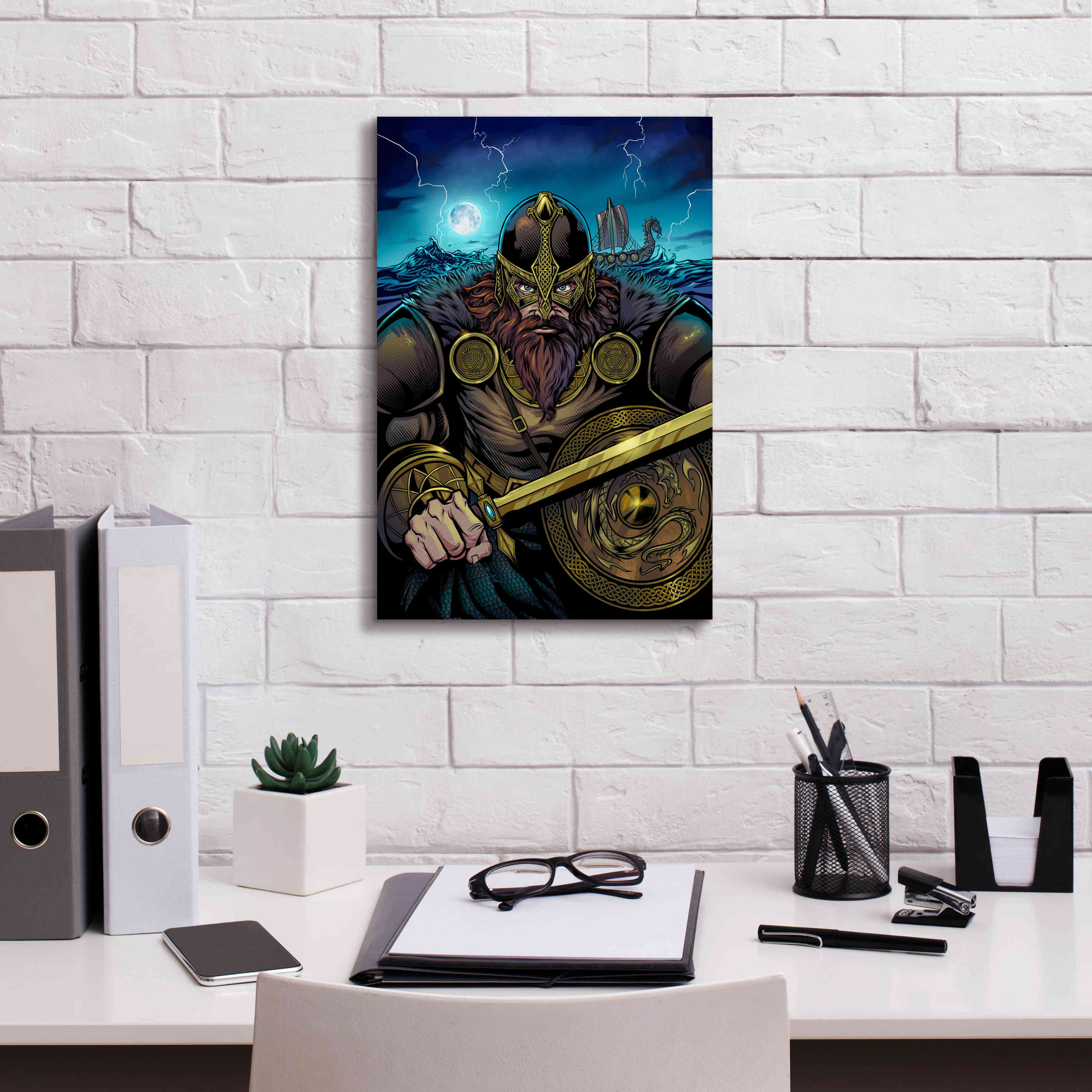 Trinx Sadik Viking Sword And Shield Moonlight | Wayfair