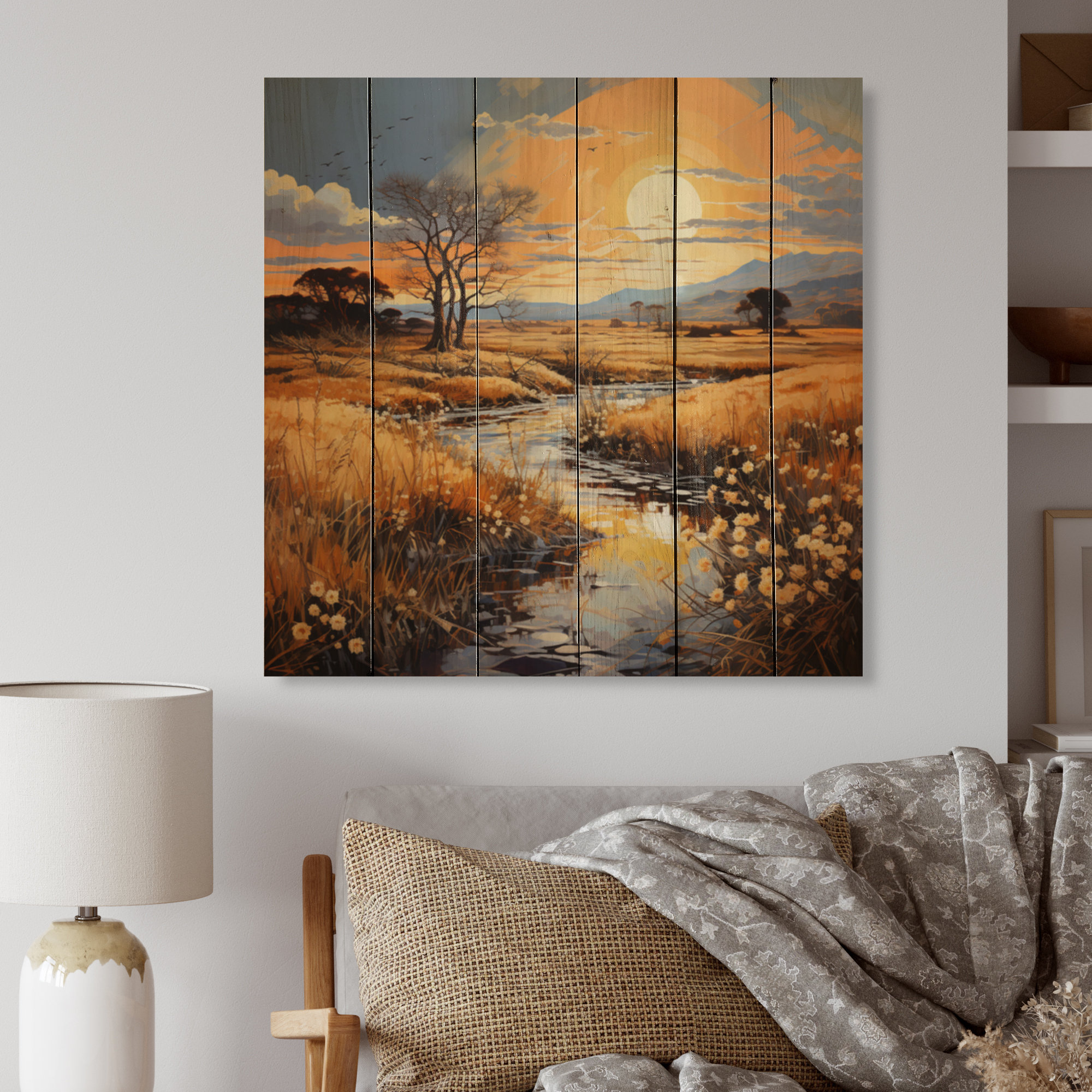 Red Barrel Studio Blagdon Yellow Blue Prairies Gold and Sky VI ...